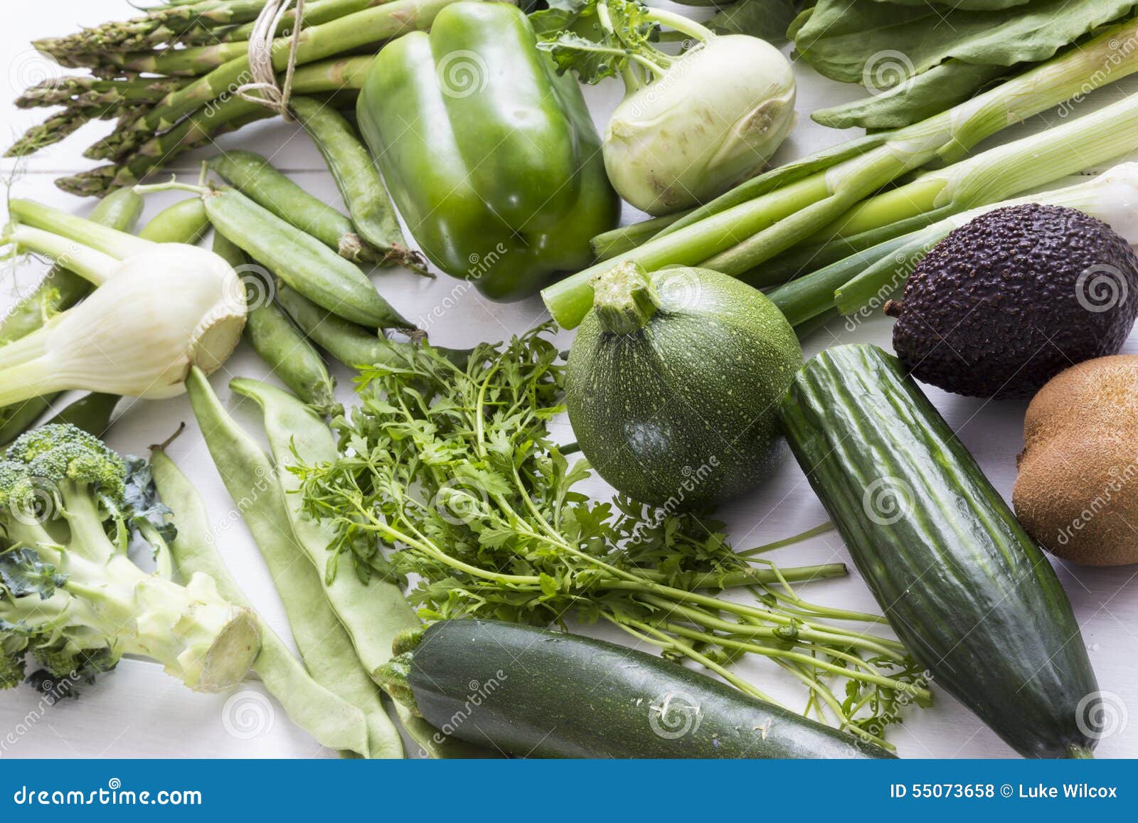 Inzameling Van Groene Fruit En Groenten Stock Foto - Image of kalk ...