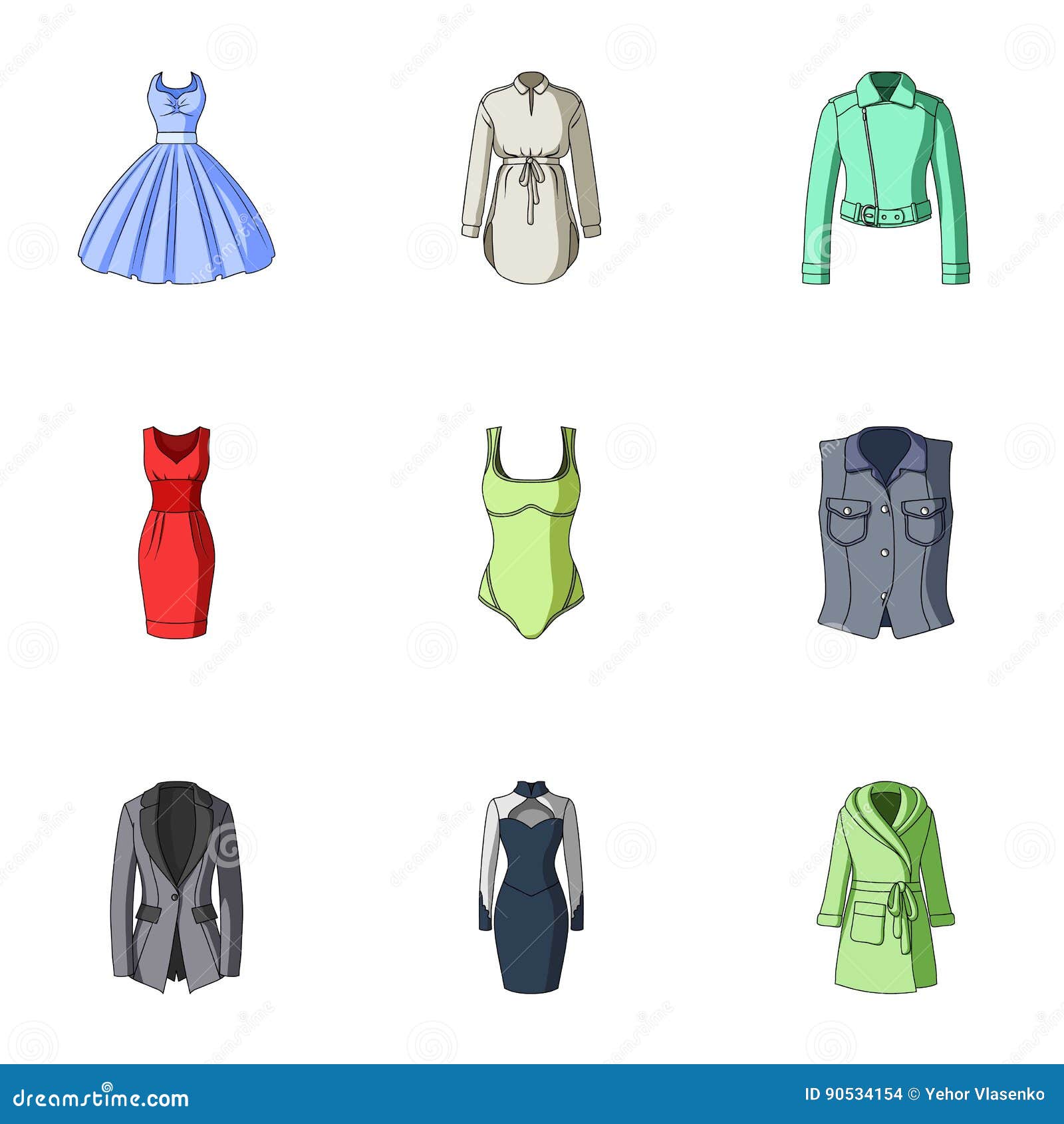Inzameling Van Pictogrammen Van De Kleding Van Vrouwen Diverse Vrouwen ... Inzameling Van Pictogrammen Van De Kleding Van Vrouwen Diverse Vrouwen ...