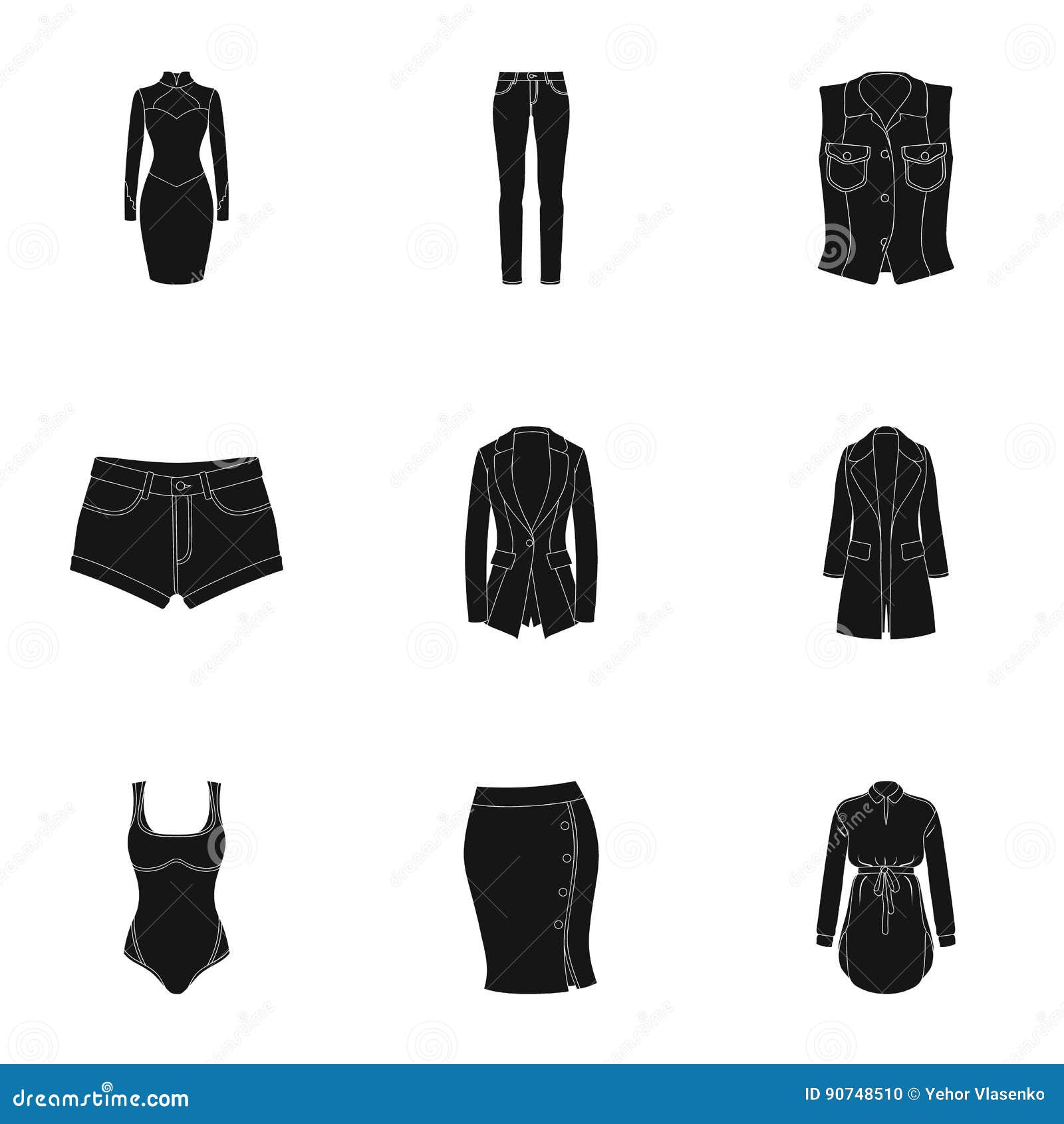 Inzameling Van Pictogrammen Van De Kleding Van Vrouwen Diverse Vrouwen ... Inzameling Van Pictogrammen Van De Kleding Van Vrouwen Diverse Vrouwen ...