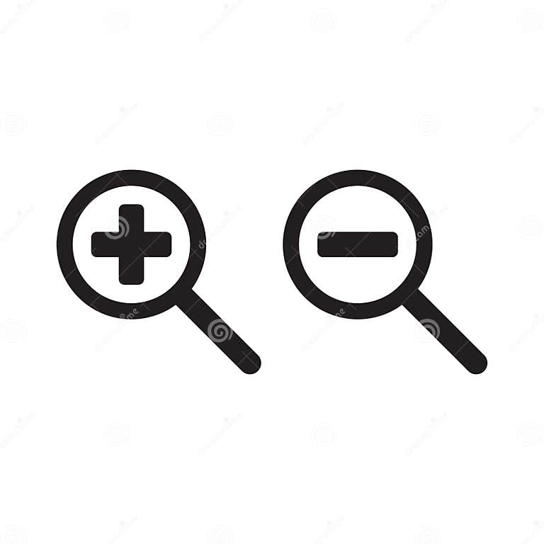 Inzoomen En Uitzoomen De Vector Van Het Vergrootglaspictogram Stock ...