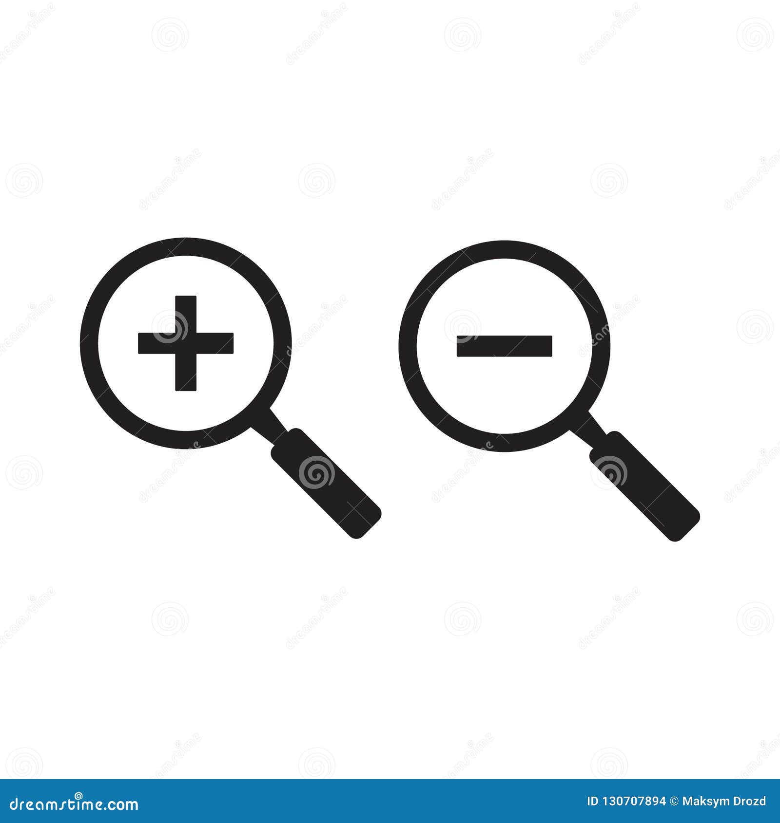 Inzoomen En Uitzoomen De Vector Van Het Vergrootglaspictogram Stock ...