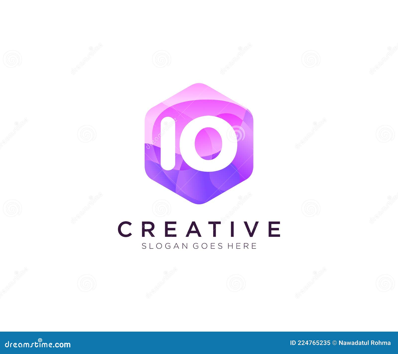 IO Initial Logo with Colorful Hexagon Modern Business Alphabet Logo ...