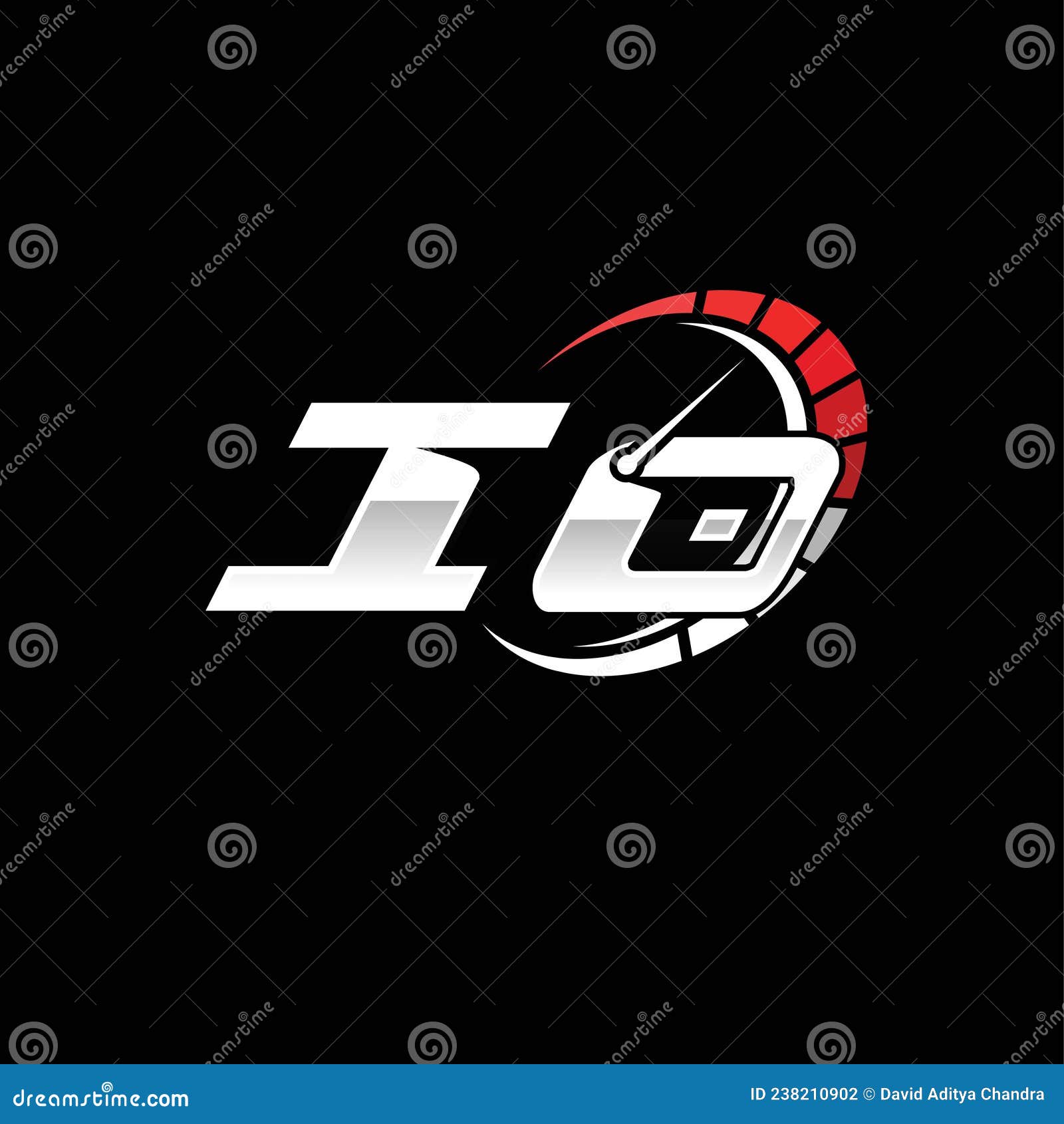 IO Logo Letter Speed Meter Racing Style Stock Vector - Illustration of ...