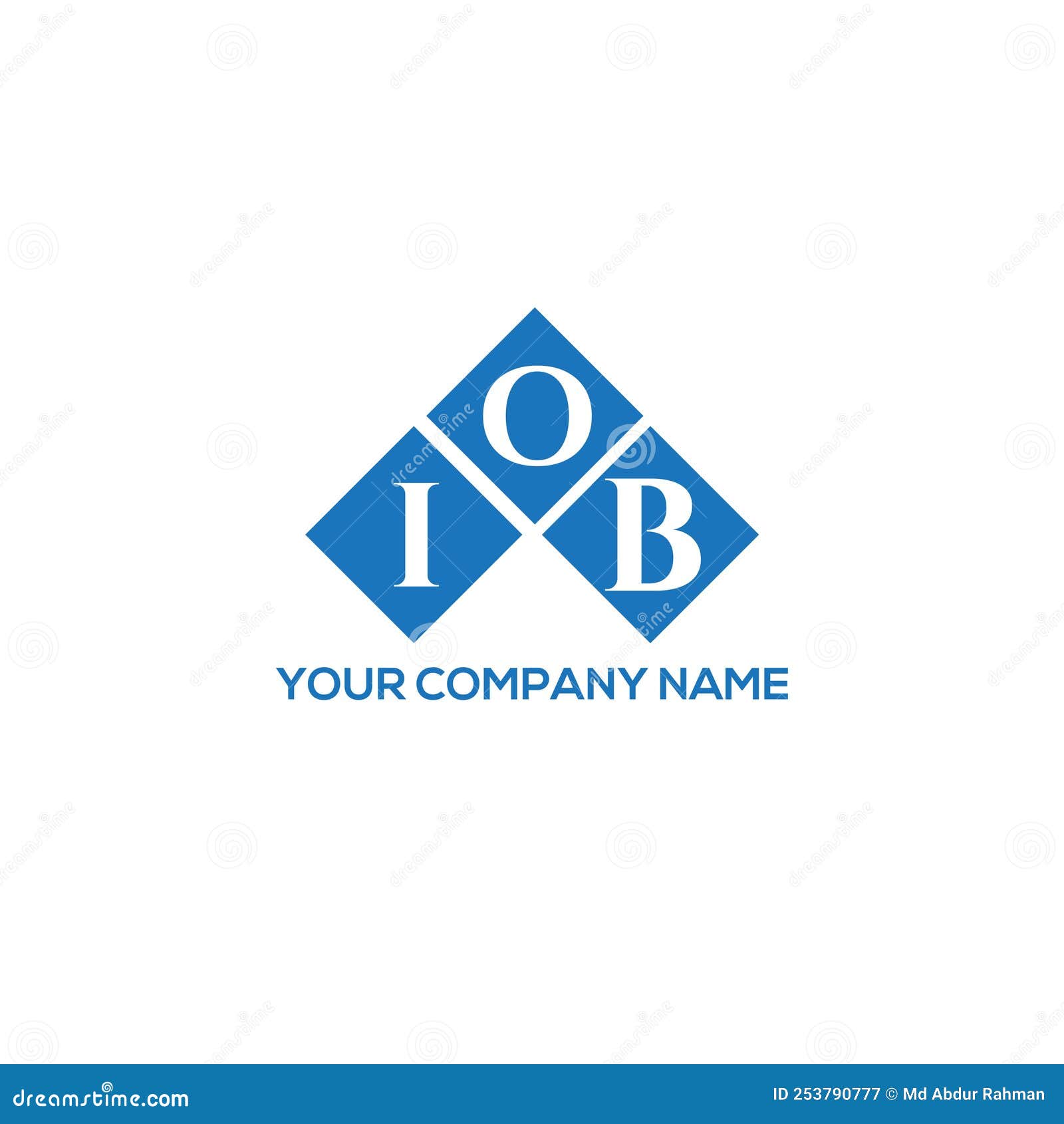 IOB Letter Logo Design on WHITE Background. IOB Creative Initials ...