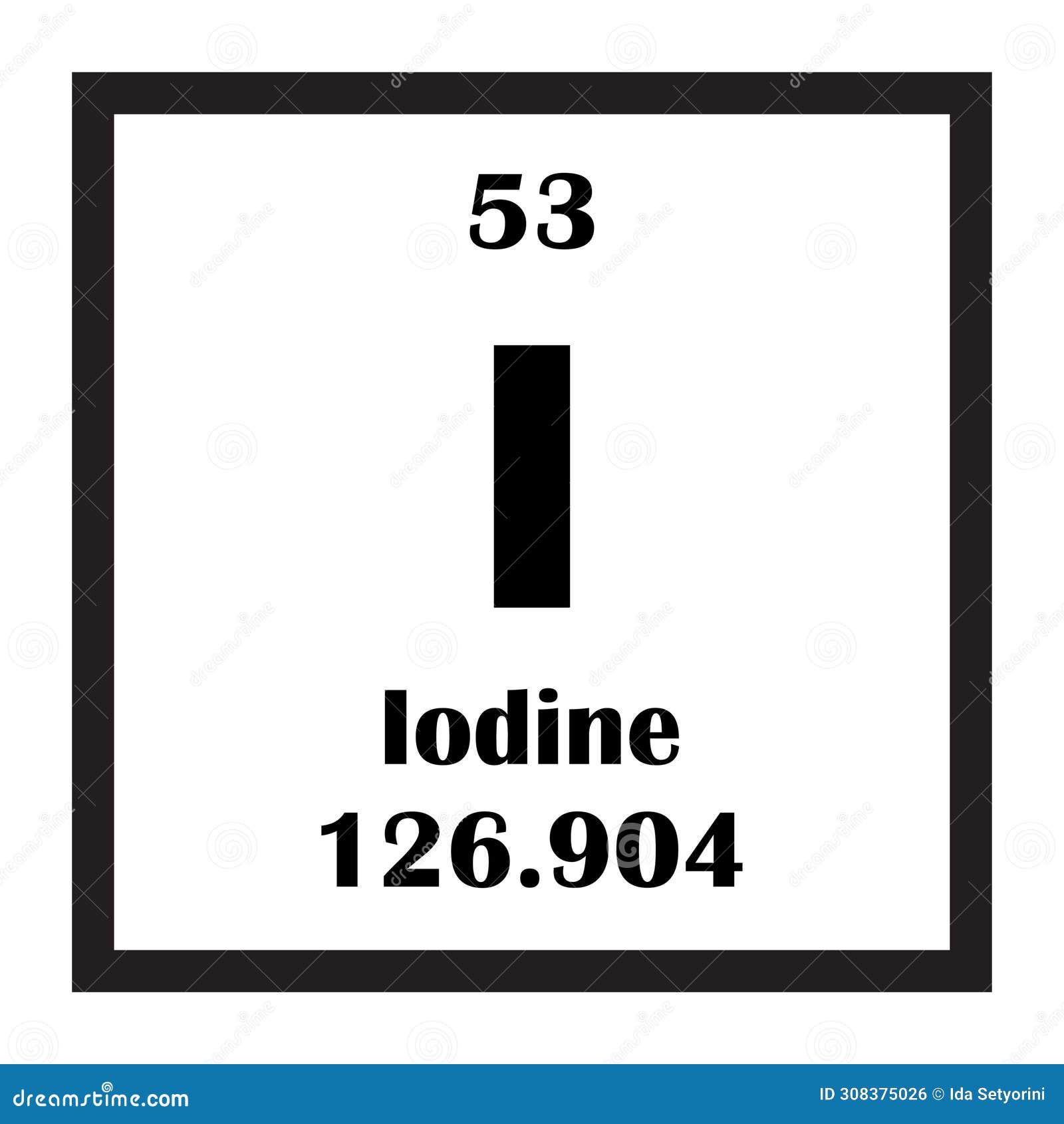 Iodine Chemical Element Icon Stock Illustration - Illustration of black ...