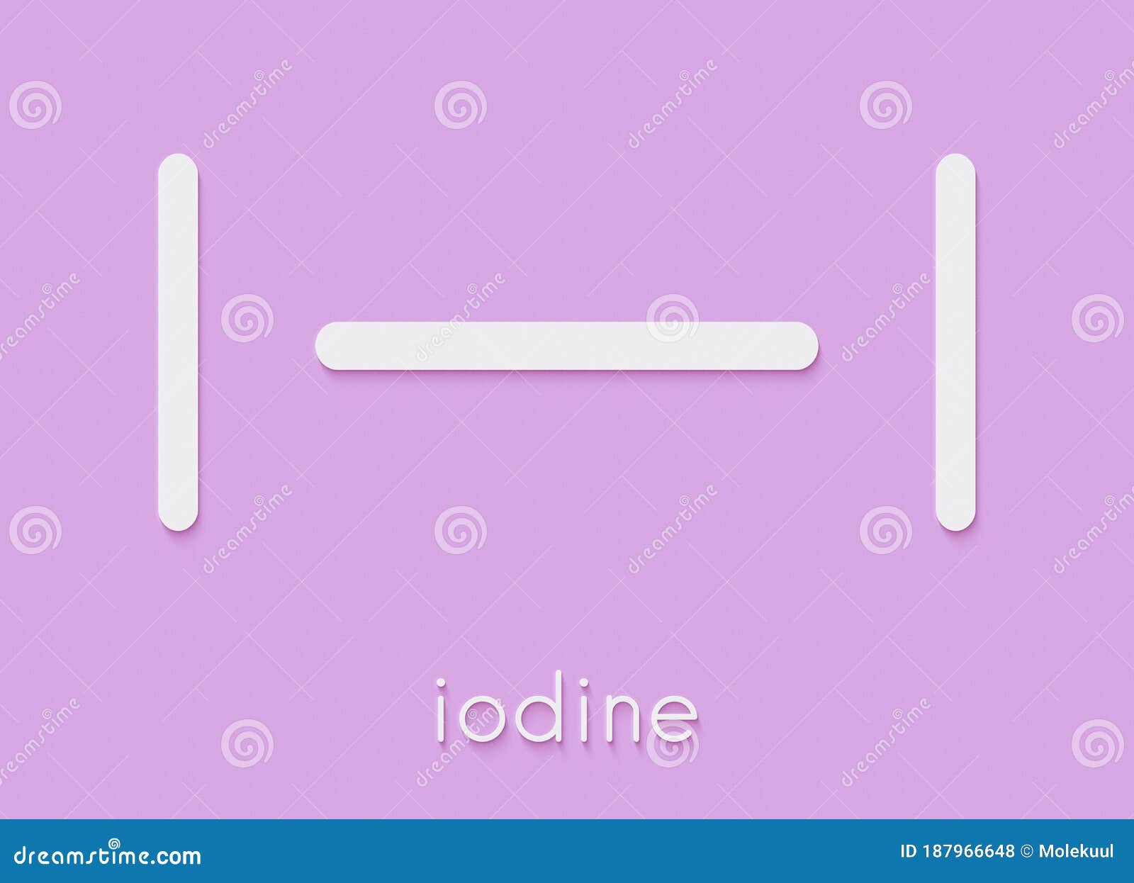 Iodine I2 Molecule. Solutions of Elemental Iodine are Used As ...