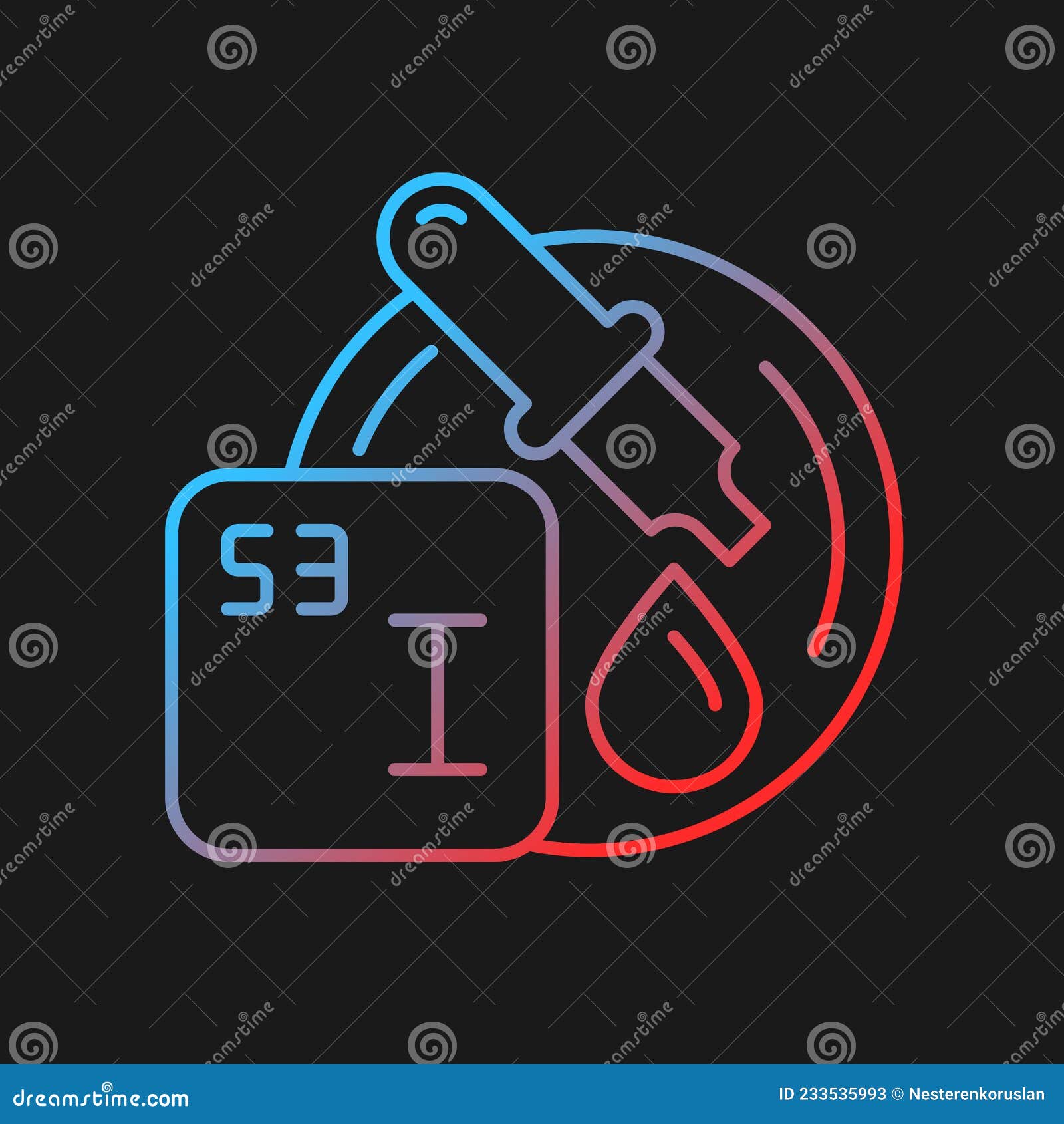 Iodine-starch Test Gradient Vector Icon for Dark Theme Stock Vector ...