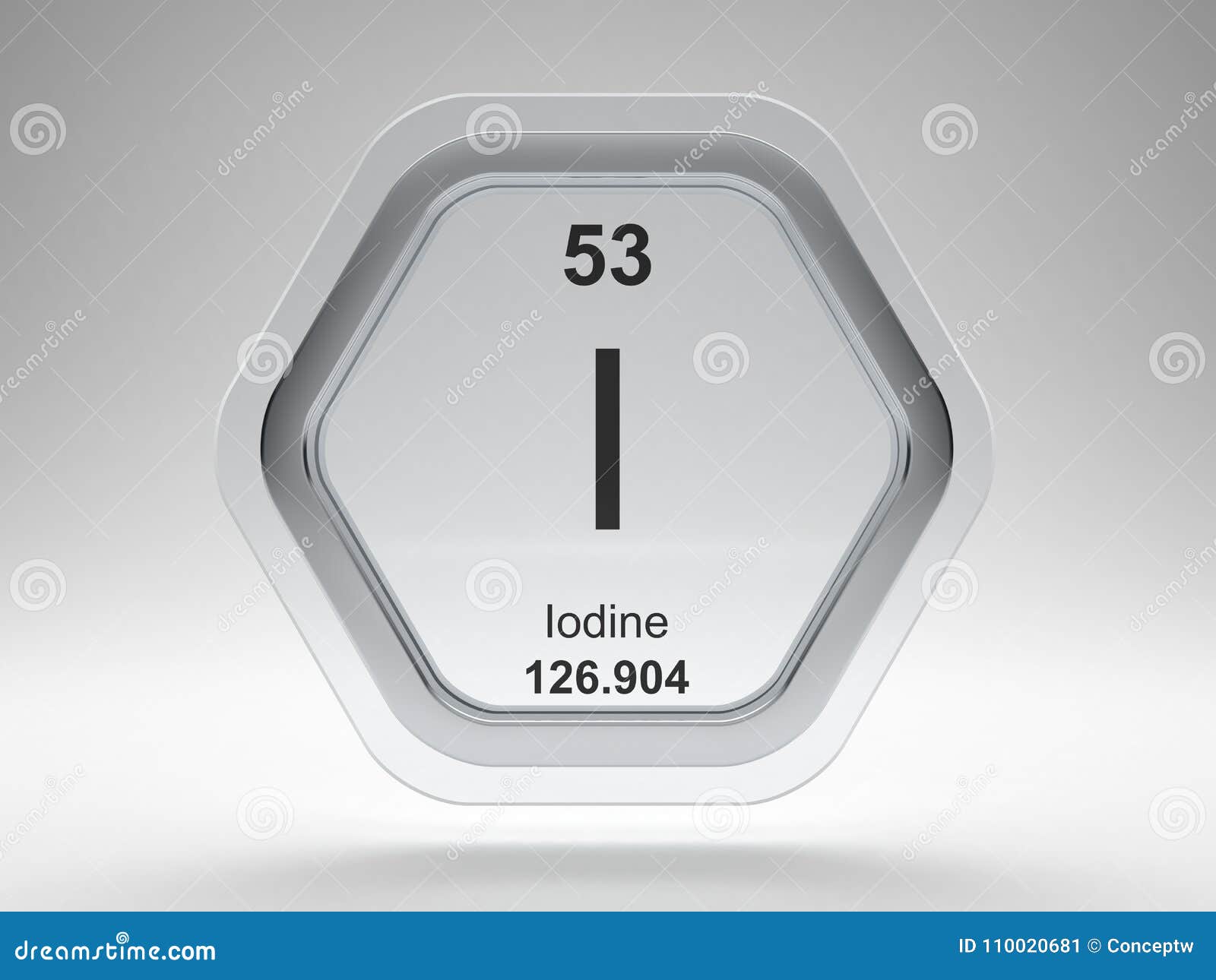 Iodine Symbol Hexagon Frame Stock Illustration - Illustration of symbol ...