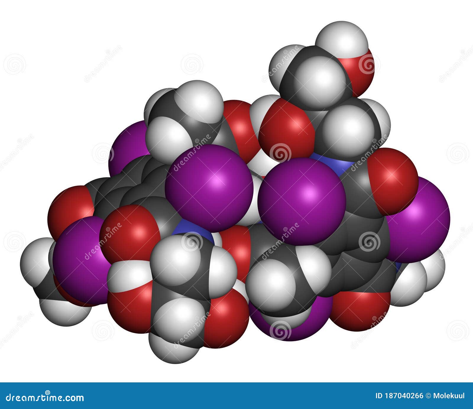 Iodixanol Contrast Agent Molecule. Atoms are Represented As Spheres ...
