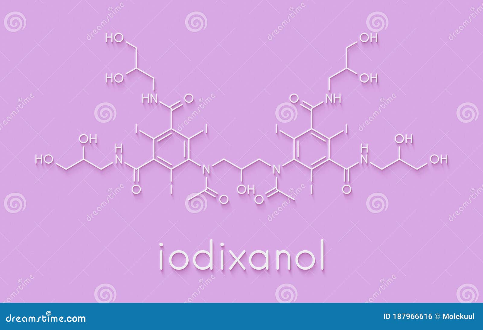 Iodixanol Contrast Agent Molecule. Skeletal Formula. Stock Illustration ...