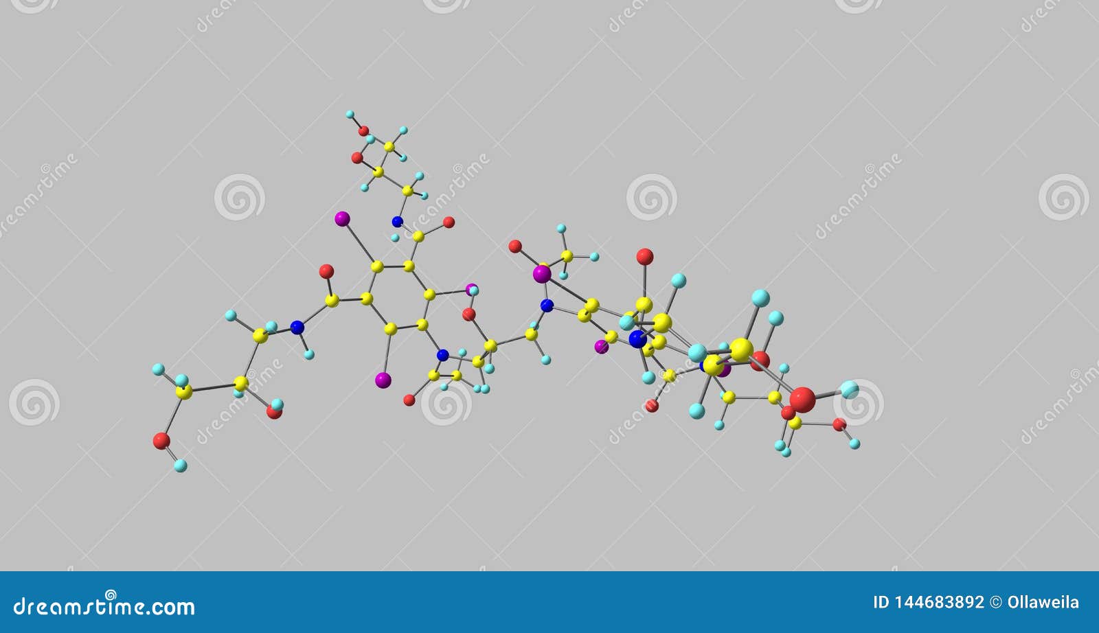 Iodixanol Molecular Structure Isolated on Grey Stock Illustration ...