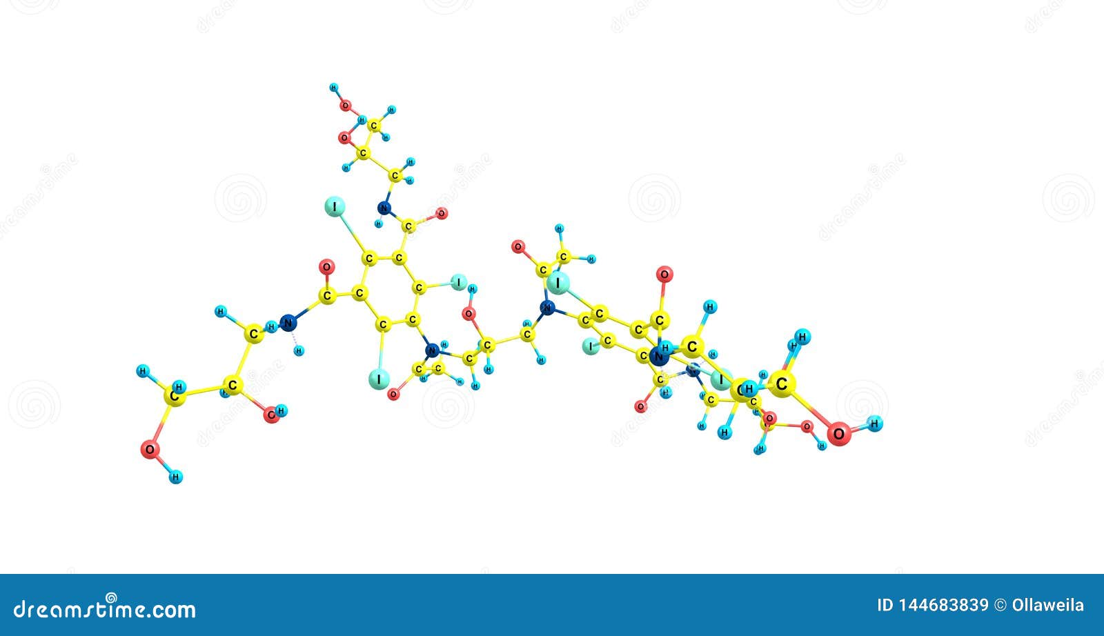 Iodixanol Molecular Structure Isolated on White Stock Illustration ...