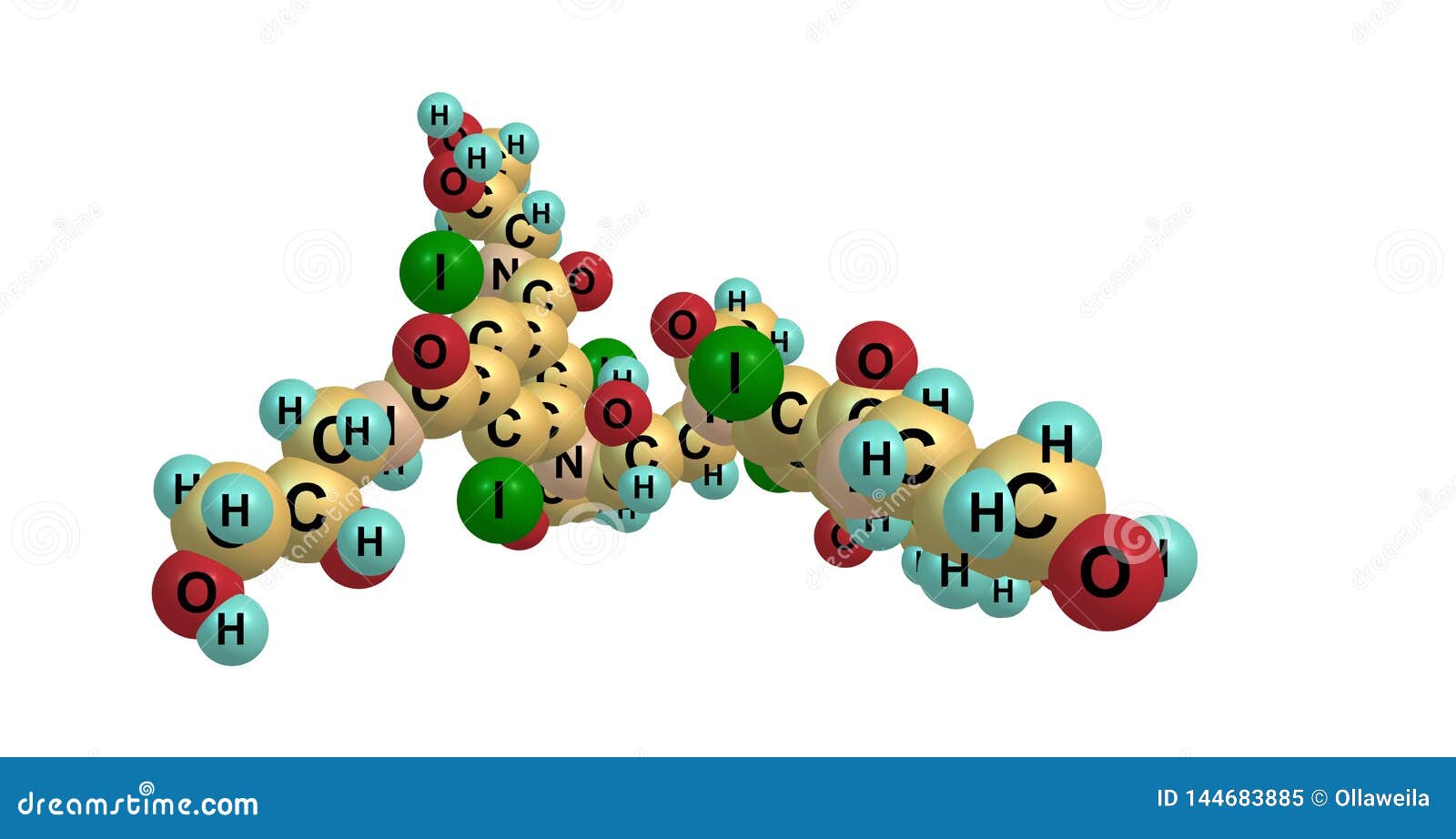 Iodixanol Molecular Structure Isolated on White Stock Illustration ...
