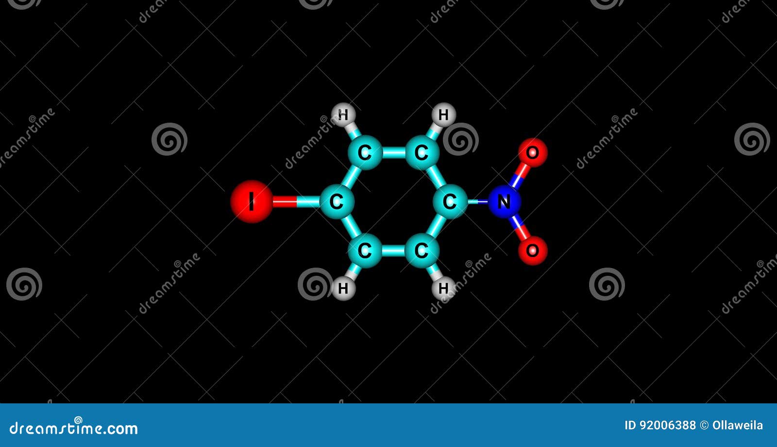 Nitrobenzene Molecular Structure 3d, Flat Model, Nitro Solvents ...