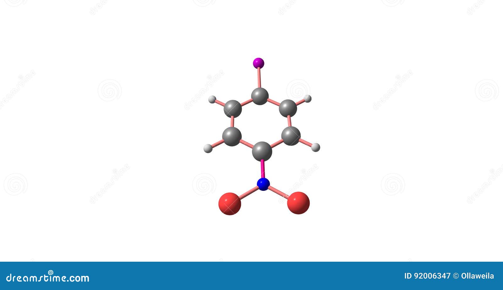Nitrobenzene Molecular Structure 3d, Flat Model, Nitro Solvents ...
