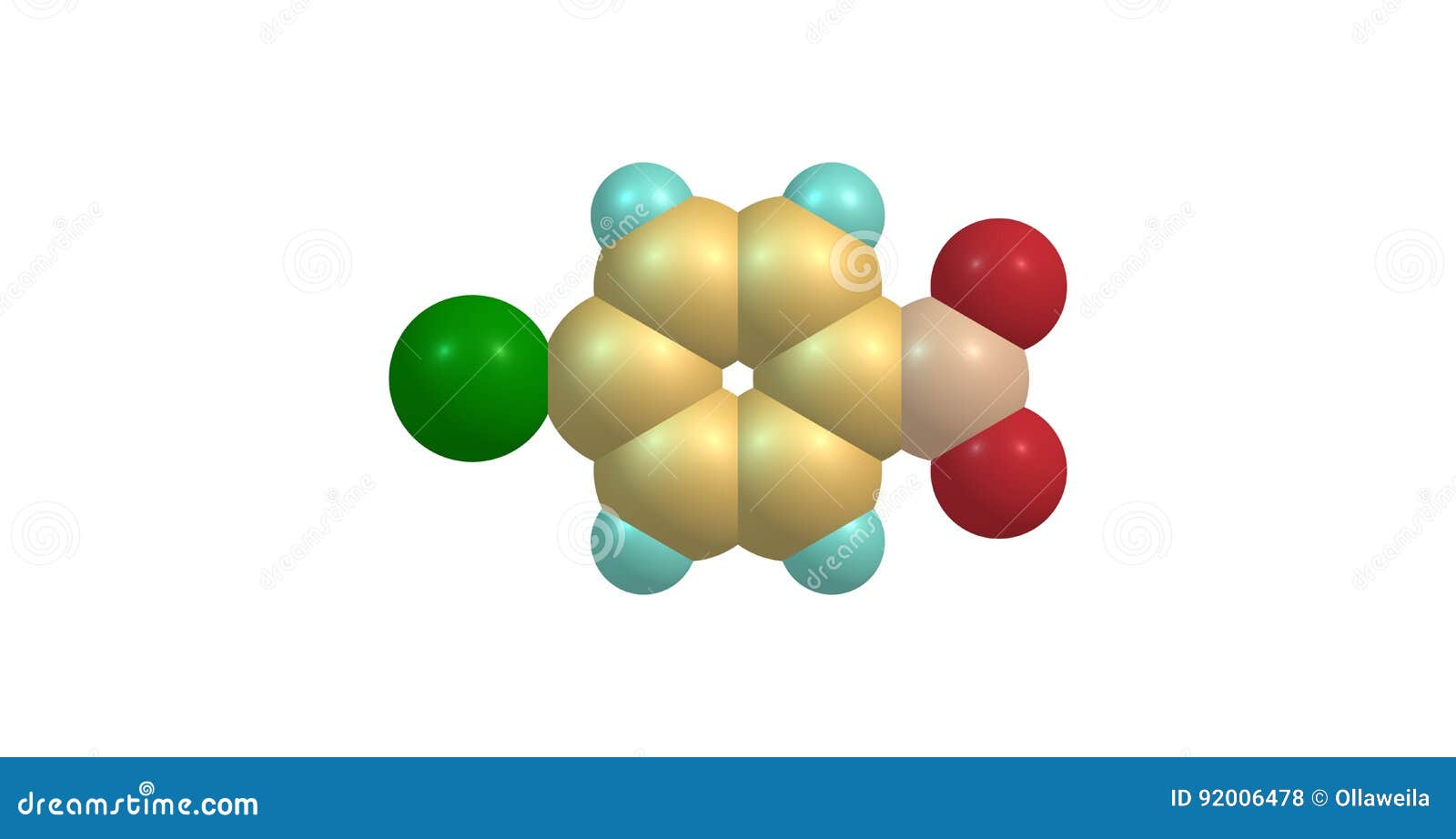 4-Iodo-1-nitrobenzene Molecular Structure Isolated on White Stock ...