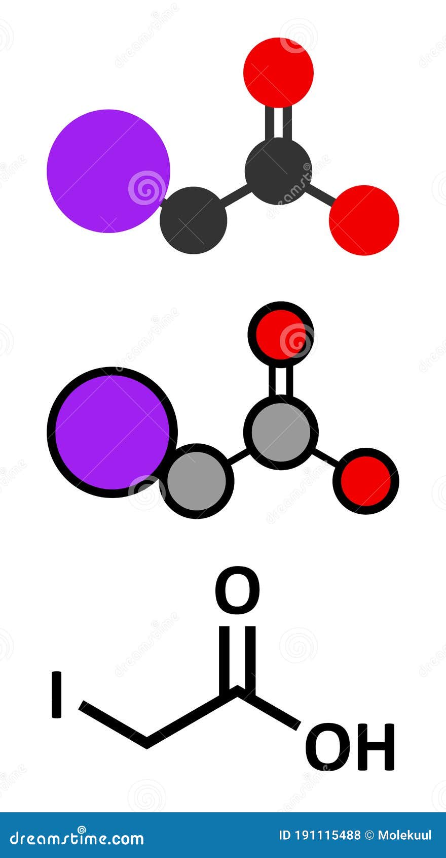 Iodoacetic Acid Molecule. Toxic Alkylating Agent Stock Vector ...