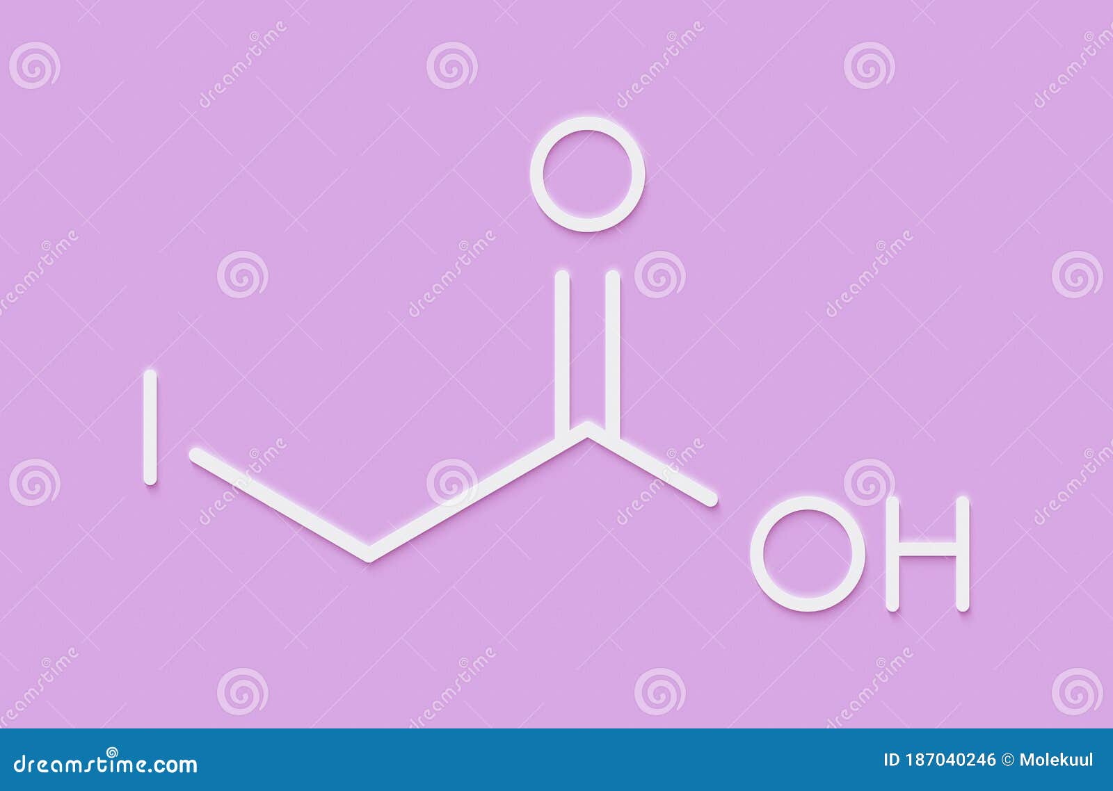 Iodoacetic Acid Molecule. Toxic Alkylating Agent. Skeletal Formula ...
