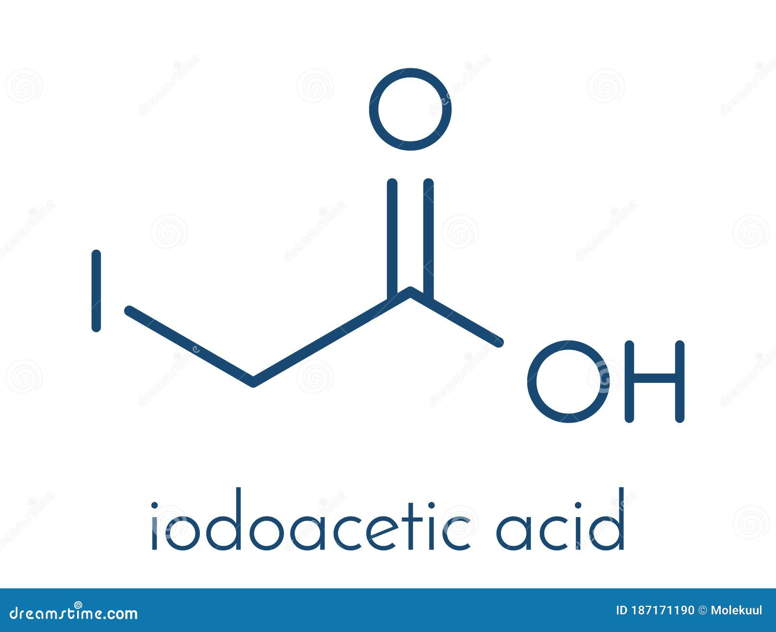 Iodoacetic Acid Molecule. Toxic Alkylating Agent. Skeletal Formula ...