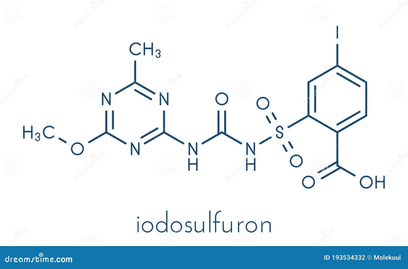 Iodosulfuron Herbicide Molecule. Skeletal Formula Royalty-Free Stock ...