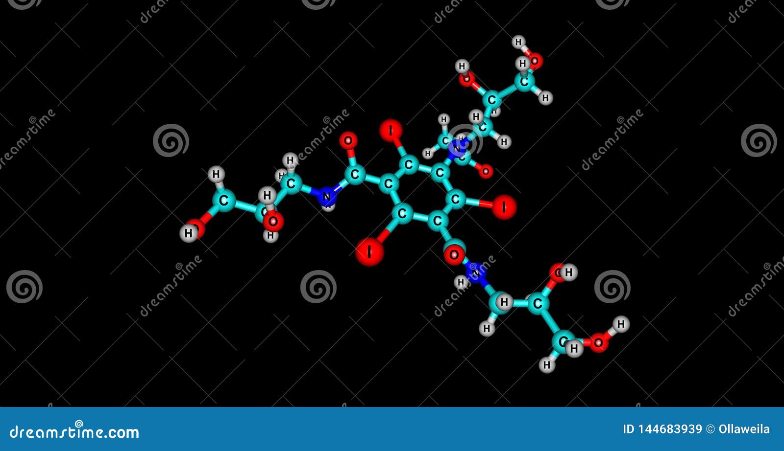Iohexol Molecular Structure Isolated on Black Stock Illustration ...