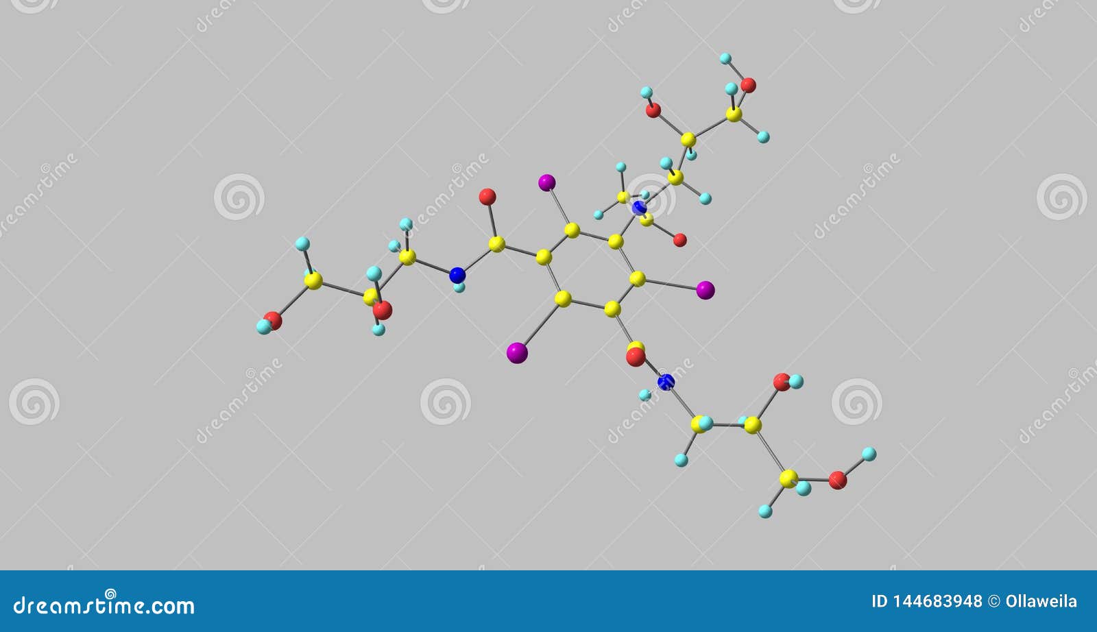 Iohexol Molecular Structure Isolated on Grey Stock Illustration ...