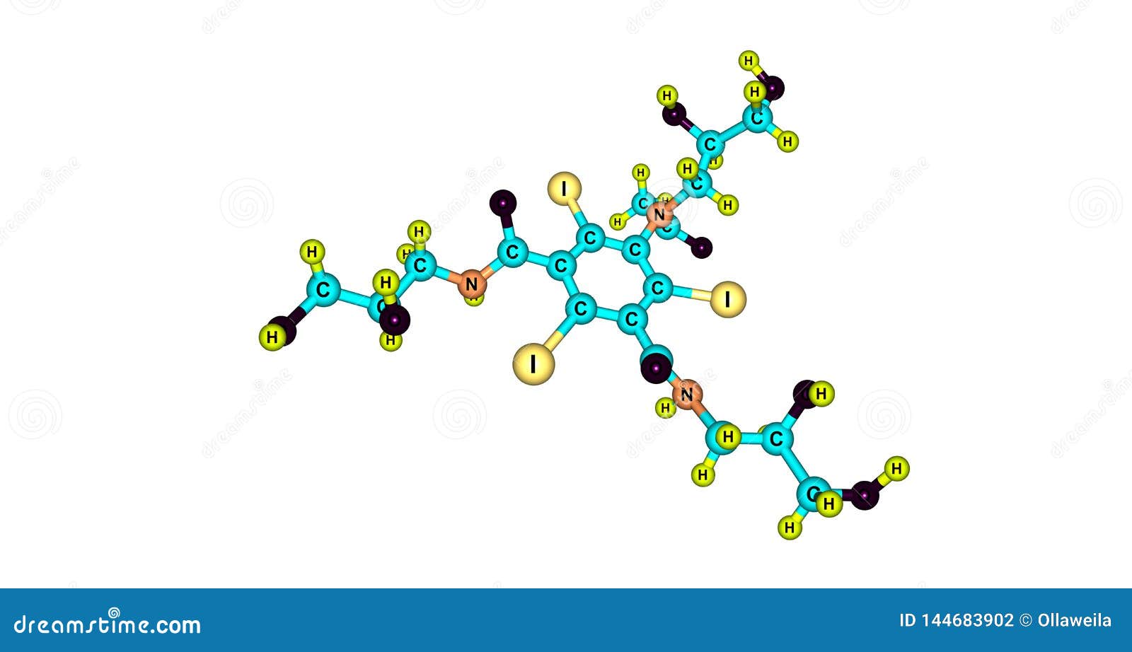 Iohexol Molecular Structure Isolated on White Stock Illustration ...
