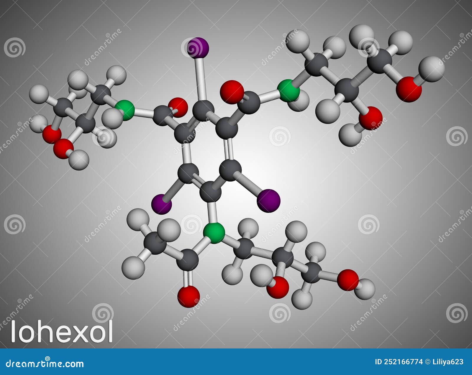 Iohexol Molecule. it is Contrast Agent Used in Myelography and Contrast ...