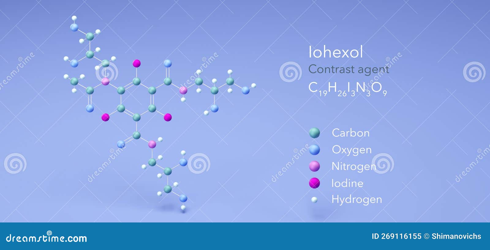 Iohexol Molecule, Molecular Structures, Contrast Agent, 3d Model ...