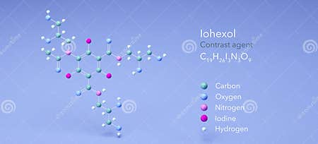 Iohexol Molecule, Molecular Structures, Contrast Agent, 3d Model ...