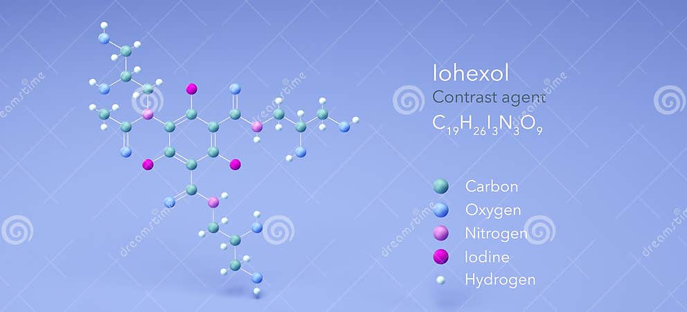 Iohexol Molecule, Molecular Structures, Contrast Agent, 3d Model ...