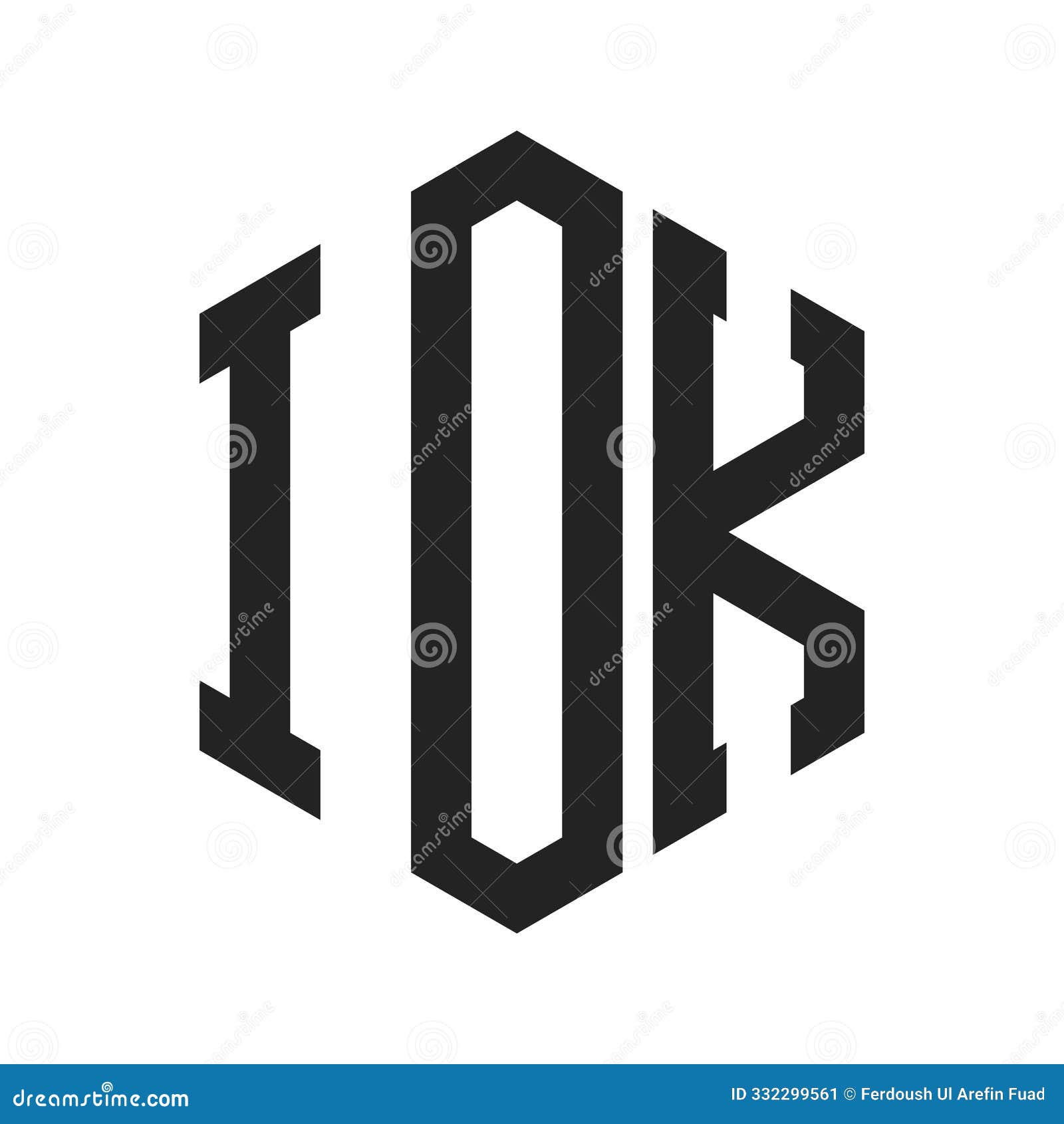 IOK Logo Design. Initial Letter IOK Monogram Logo Using Hexagon Shape ...
