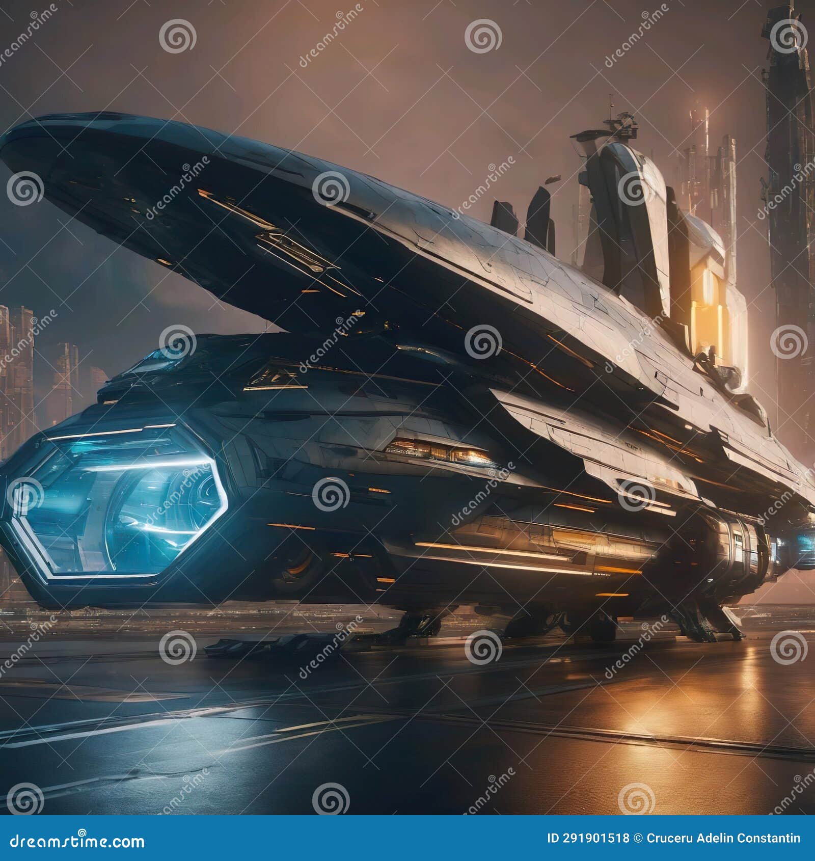 A Futuristic Ship-cutting Project. Command Bridge Of A Spacecraft ...