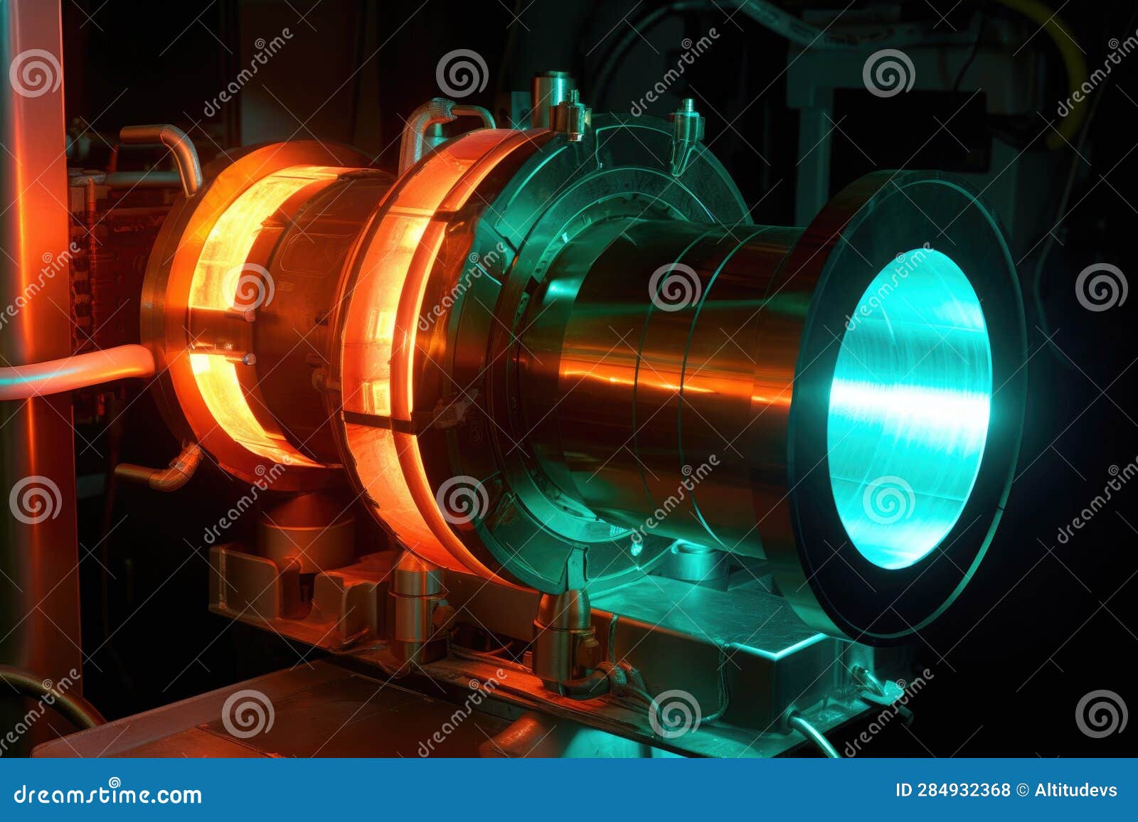 Ion Thruster Engine Glowing In The Dark Royalty-Free Stock Photography ...