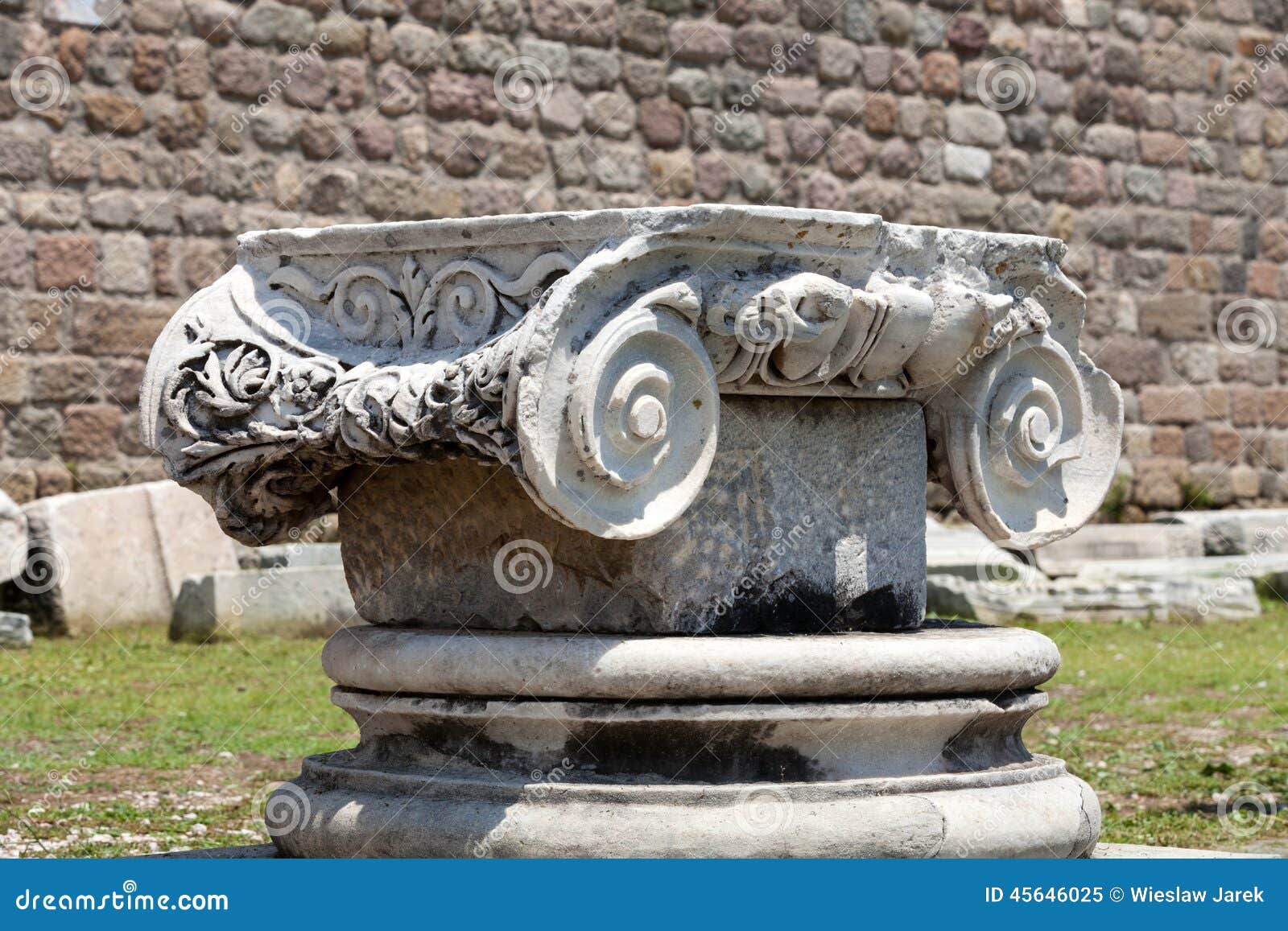 Ionian column capital stock image. Image of bottom, archeology - 45646025