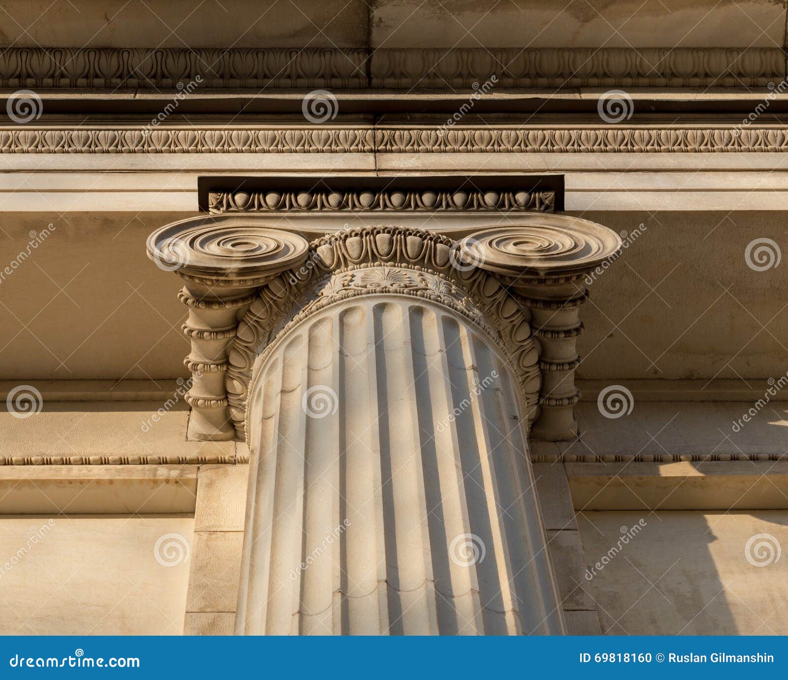 Ionian Column Capital Architectural Detail Stock Photo - Image of ...