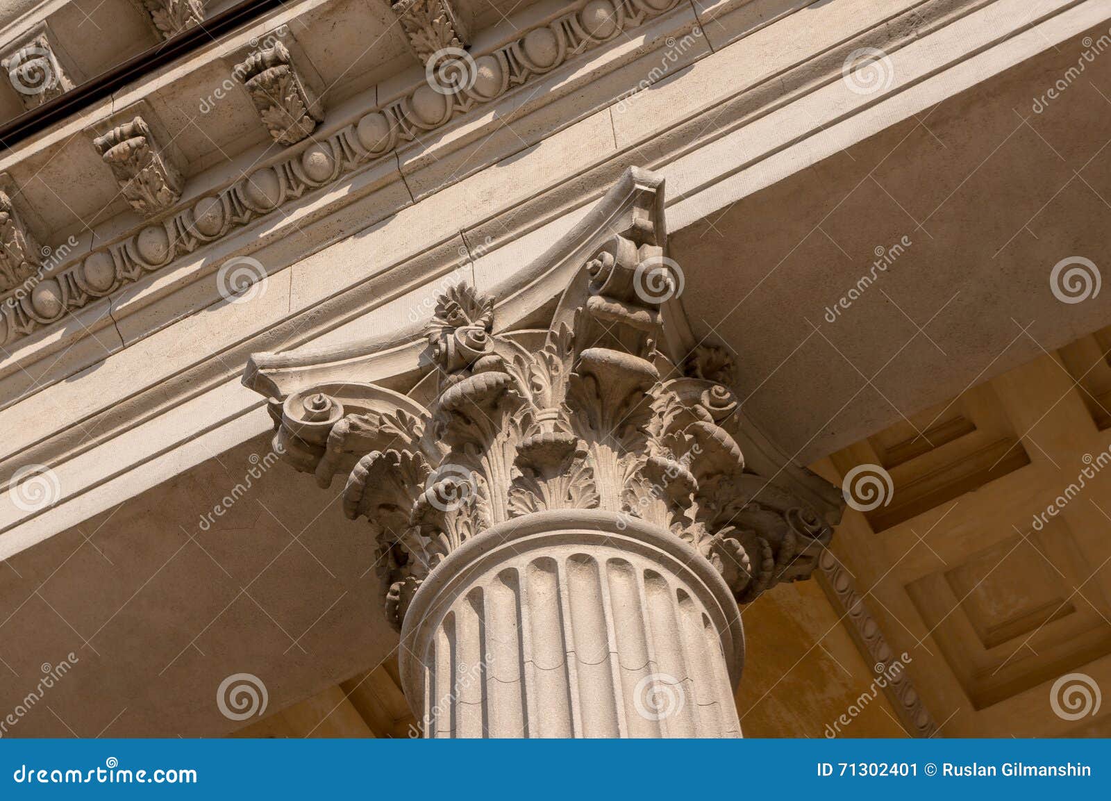 Ionian Column Capital Architectural Detail Stock Image - Image of ...