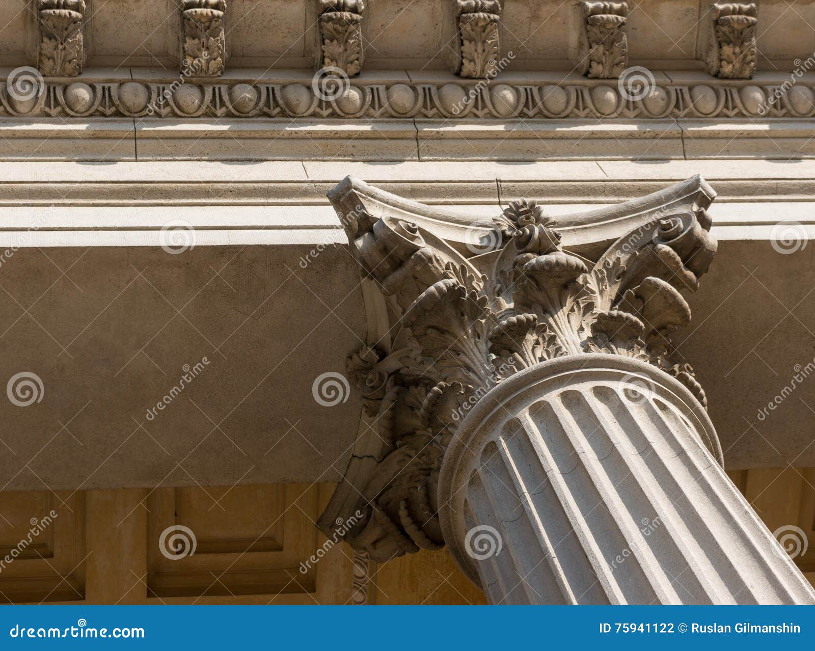 Ionian Column Capital Architectural Detail Stock Photo - Image of ...