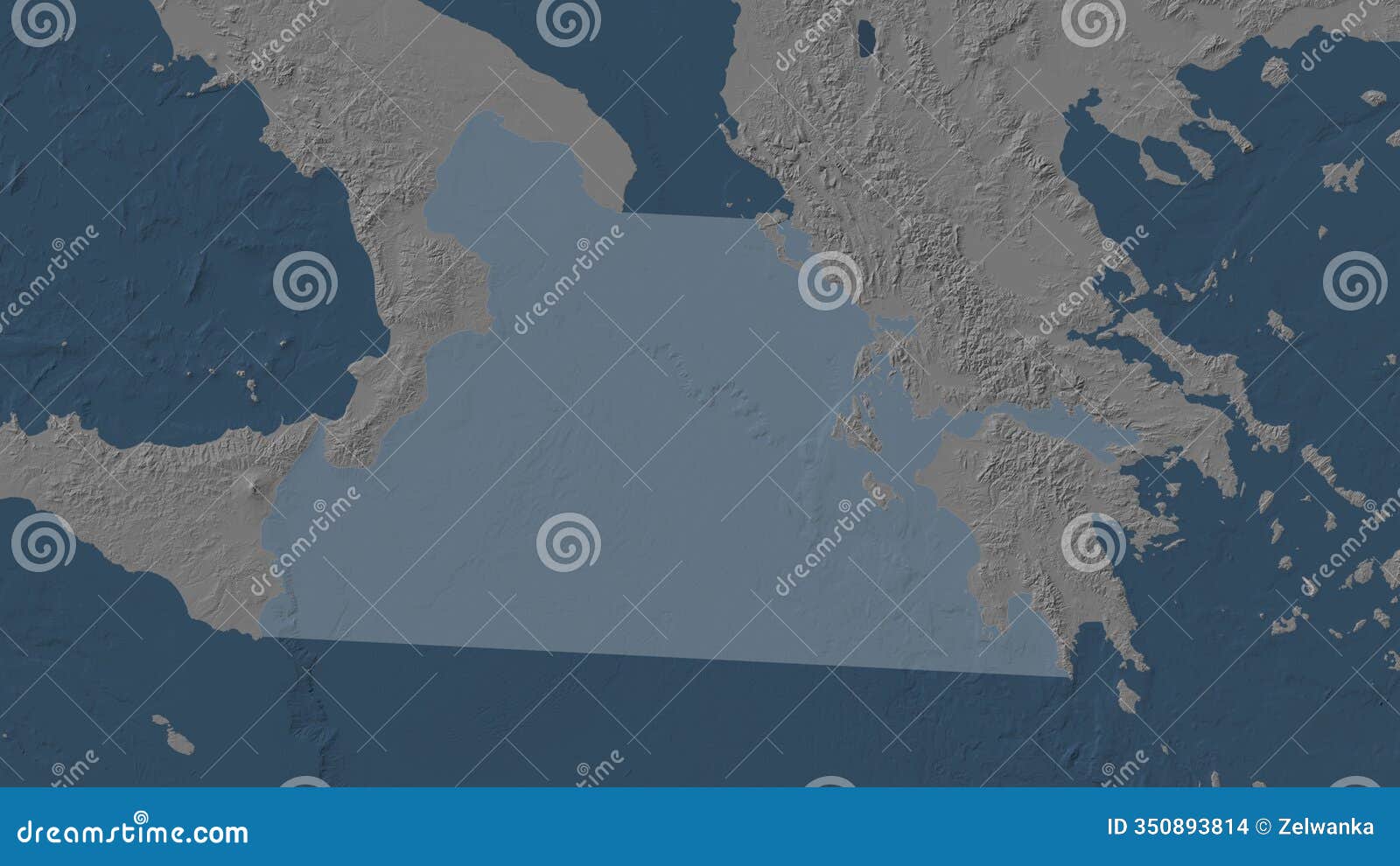 Ionian Sea Highlighted. Physical Map Royalty-Free Stock Photography ...