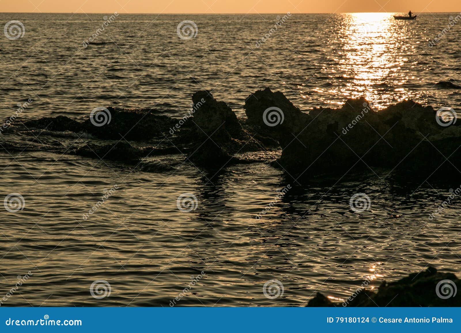 Ionian sea at sunset stock photo. Image of color, ship - 79180124