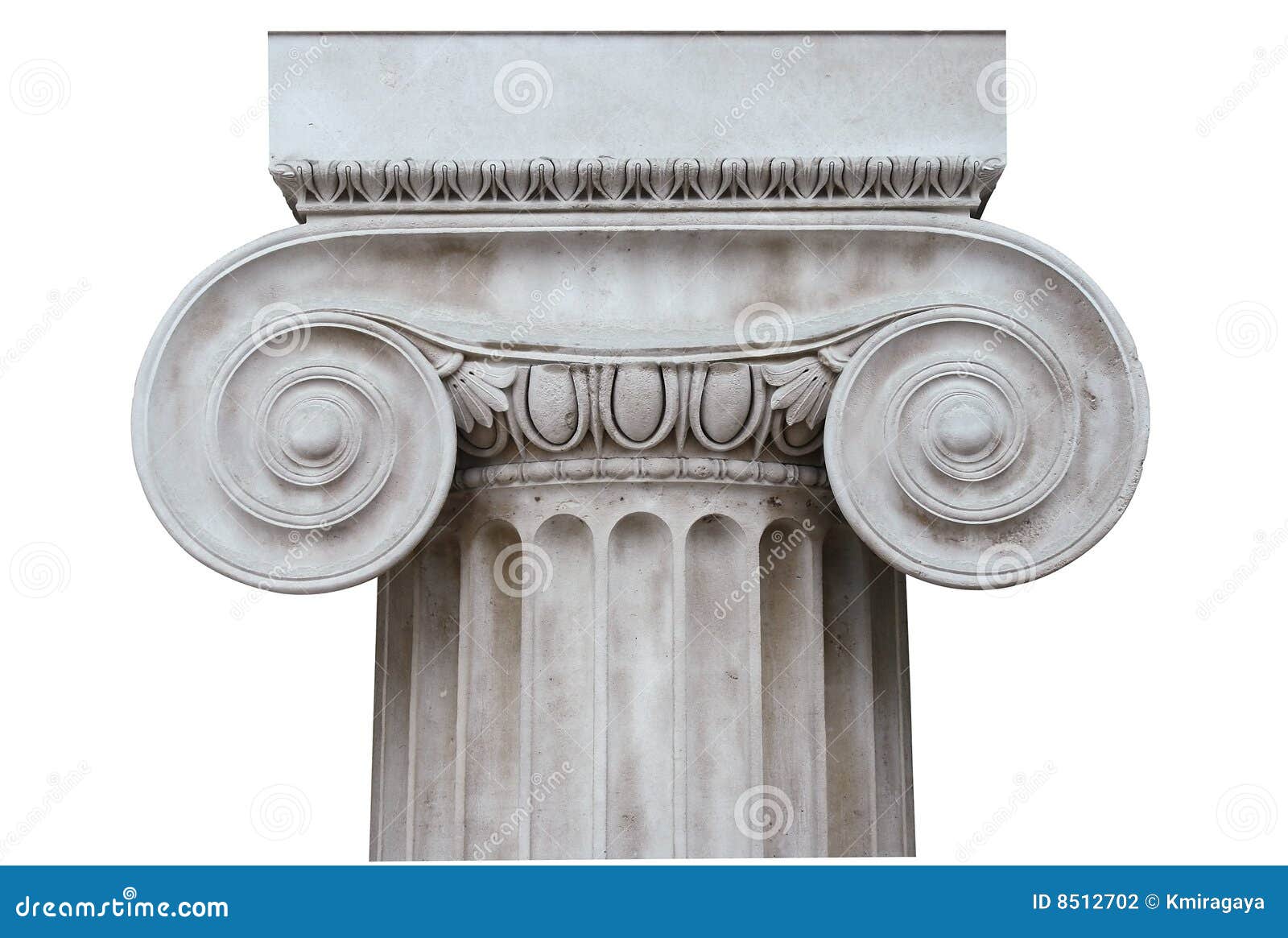 Ionic Colum Isolated on White Stock Photo - Image of path, ancient: 8512702