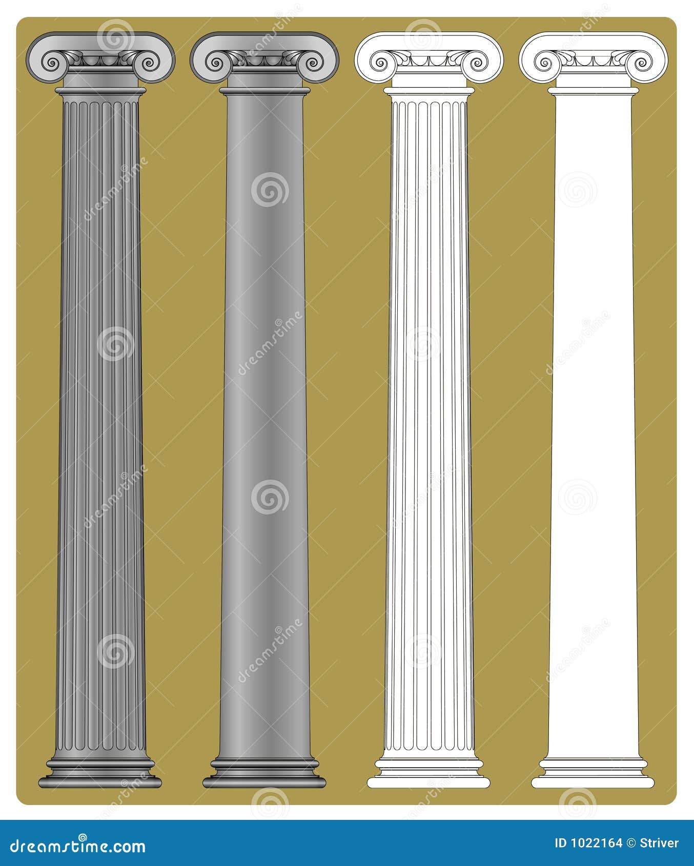 Ionic Column stock illustration. Illustration of order - 1022164