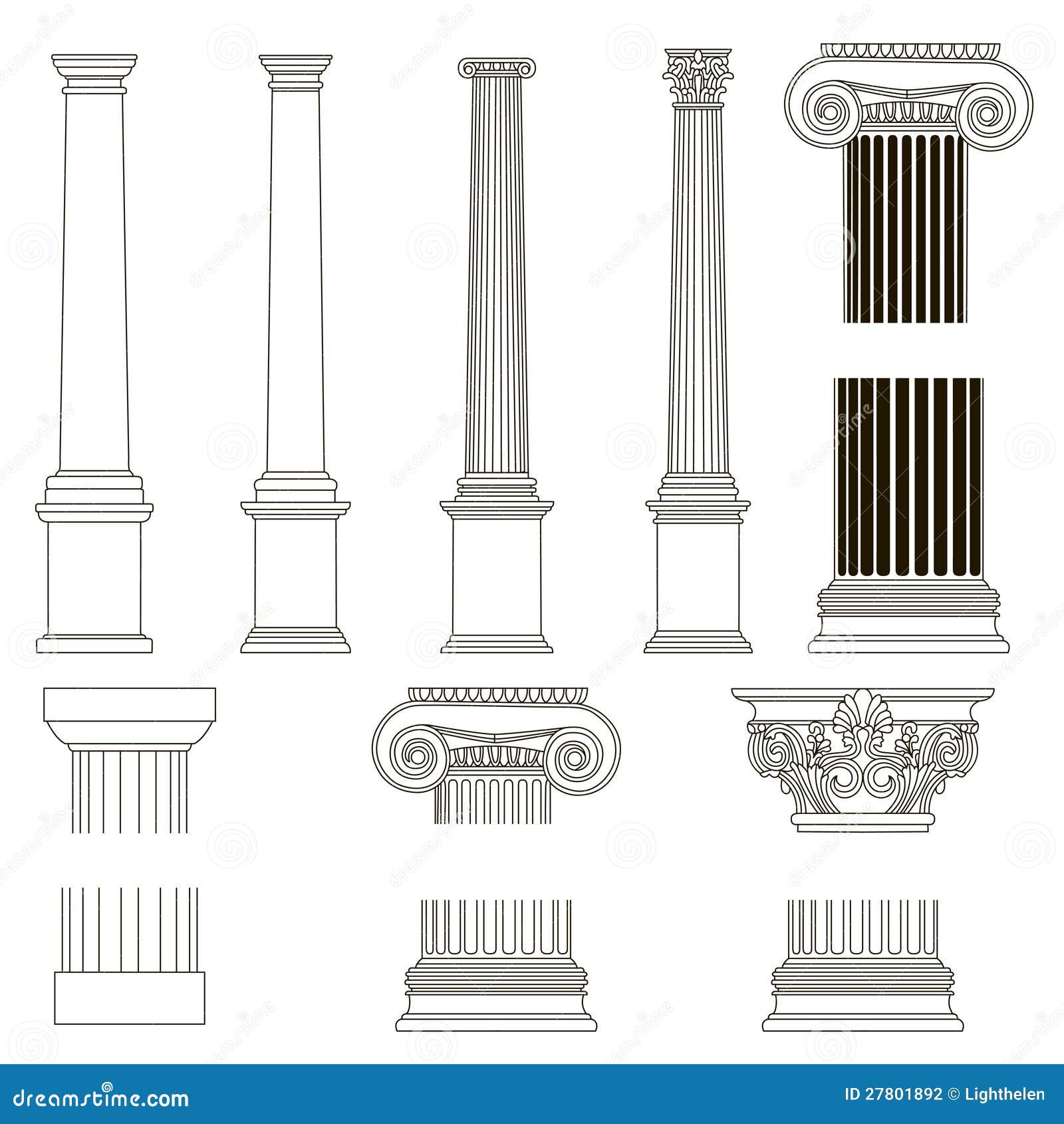 Ionic column stock illustration. Illustration of historic - 27801892