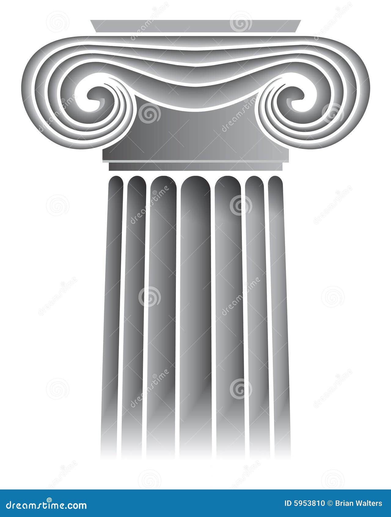 Ionic Column Capital stock vector. Illustration of fade - 5953810