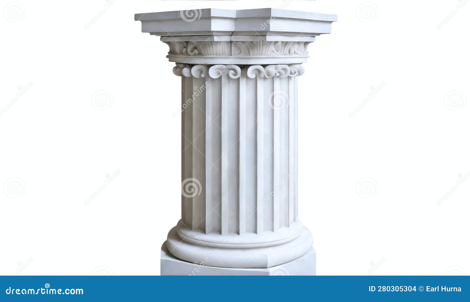 Ionic Column Capital on Plain White Background. Generative AI Stock ...
