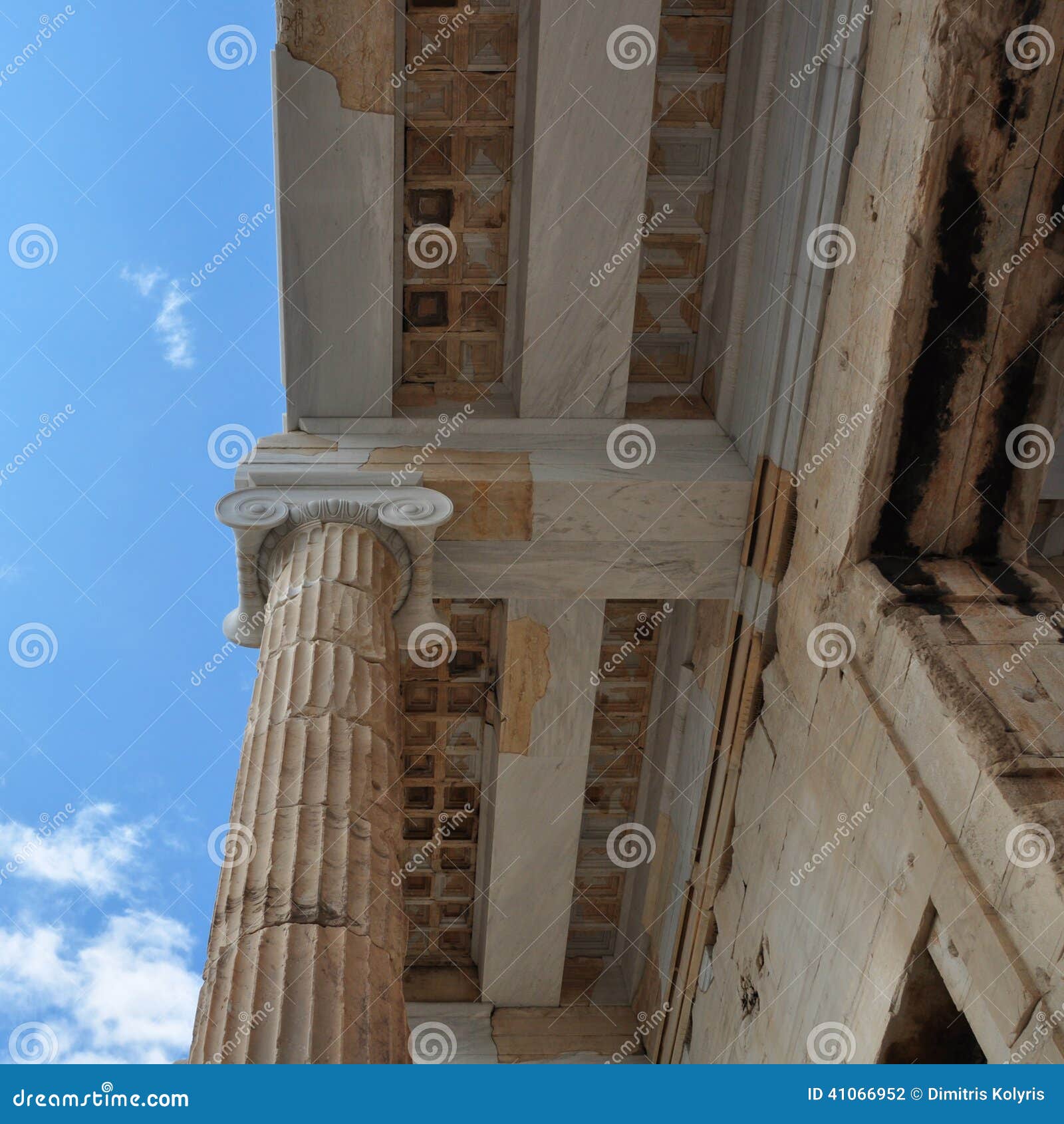 Ionic Column and Ceiling Acropolis Stock Photo - Image of europe ...