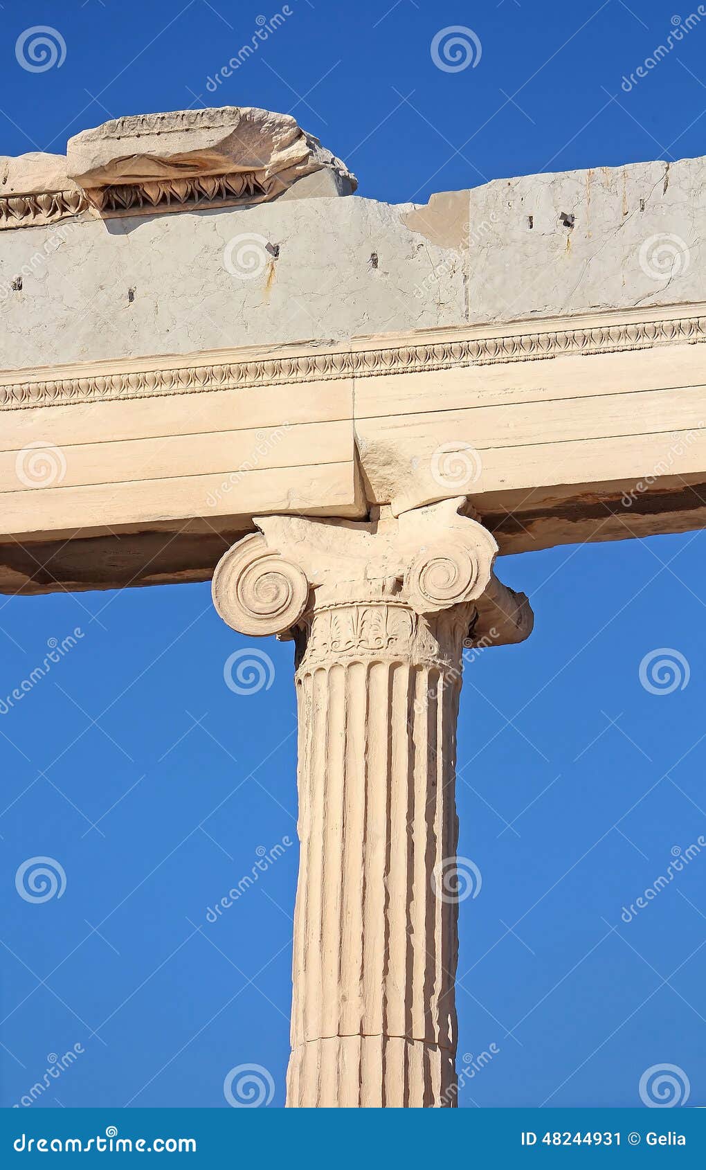 Ionic Column of the Erechtheion, Athens, Greece Stock Image - Image of ...