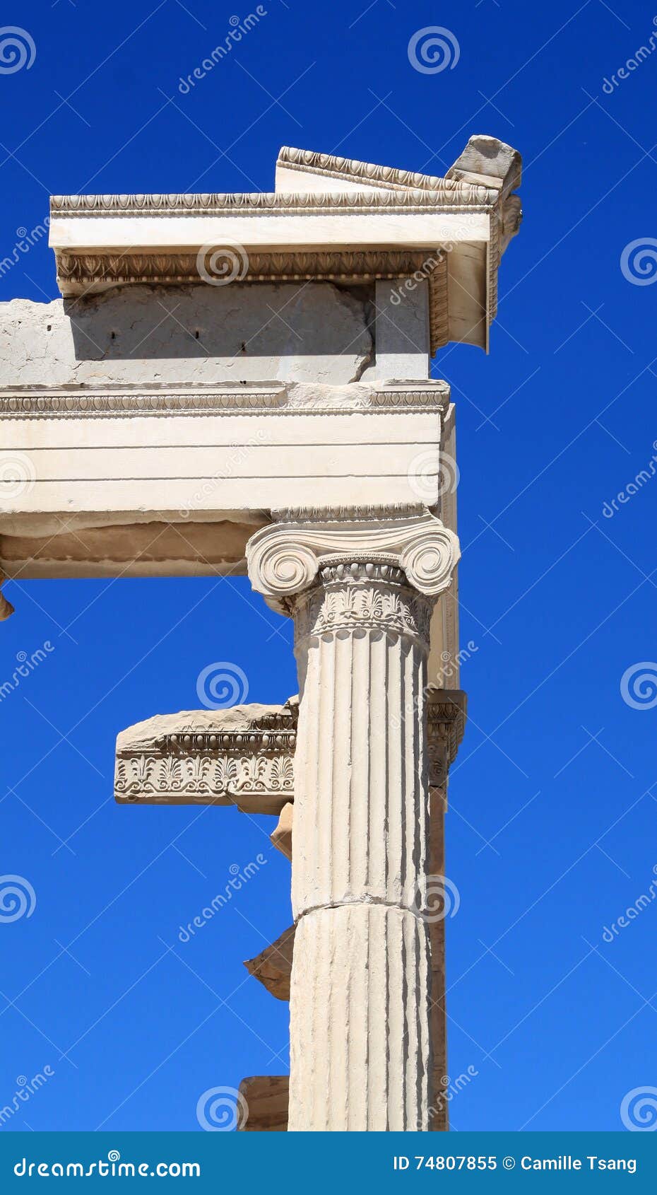 Ionic Column from Erechtheum of Acropolis Stock Image - Image of ionic ...