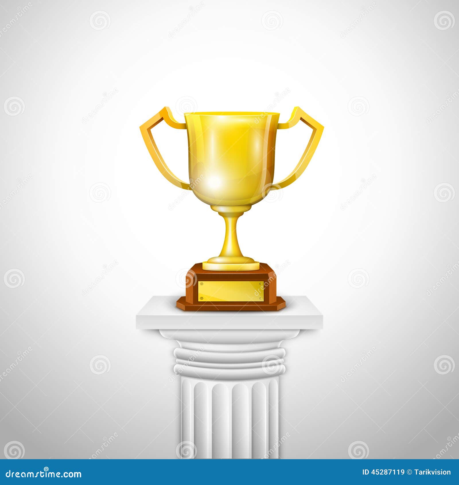 Ionic Column with Trophy Cup. Stock Vector - Illustration of champion ...