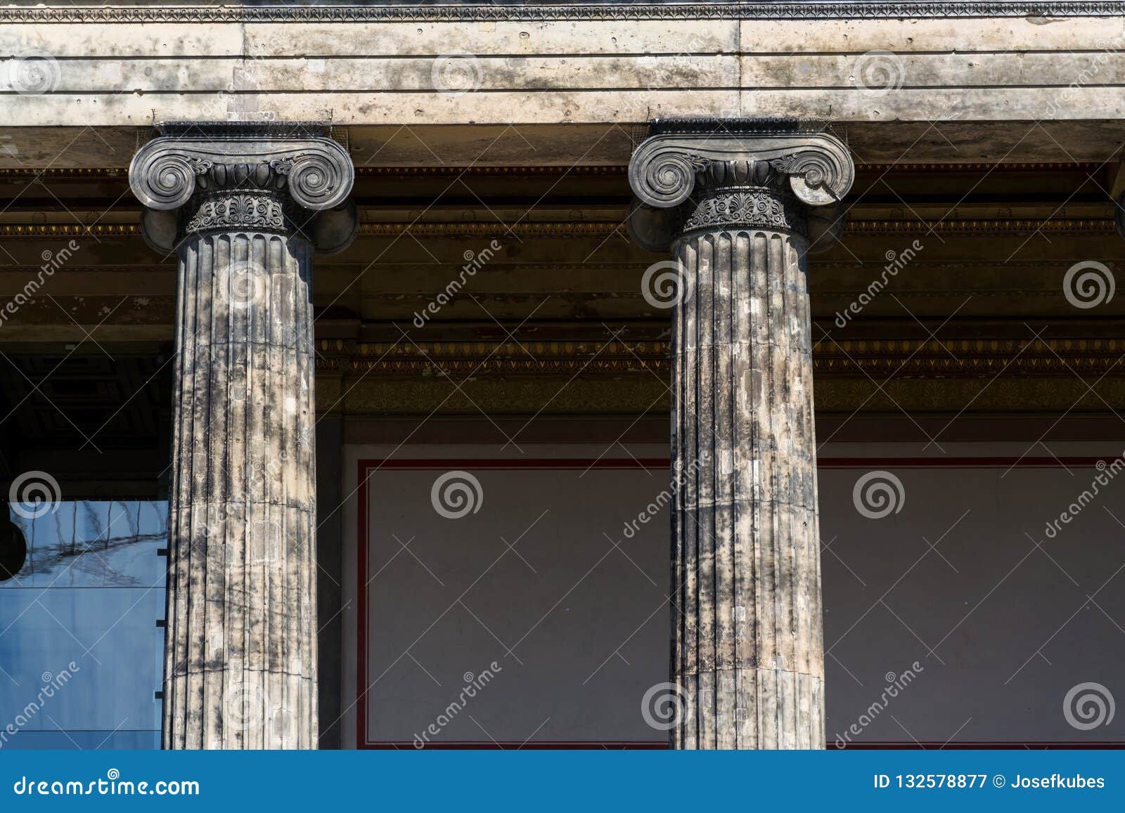 Ionic Columns Architecture Detail in Front of Altes Museum, Berlin ...